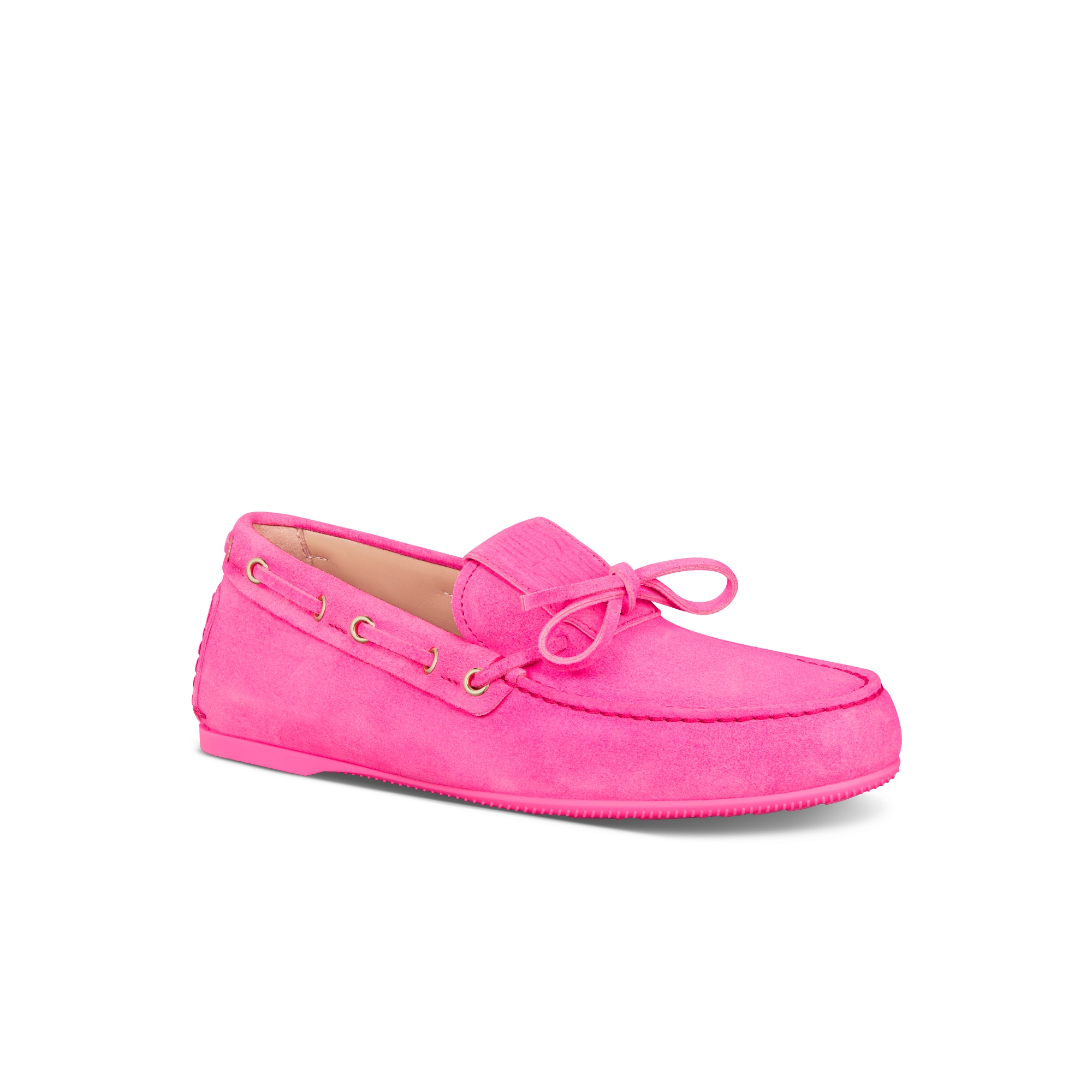 Miss Dior Street Loafer Fluorescent Pink Suede Calfskin | DIOR