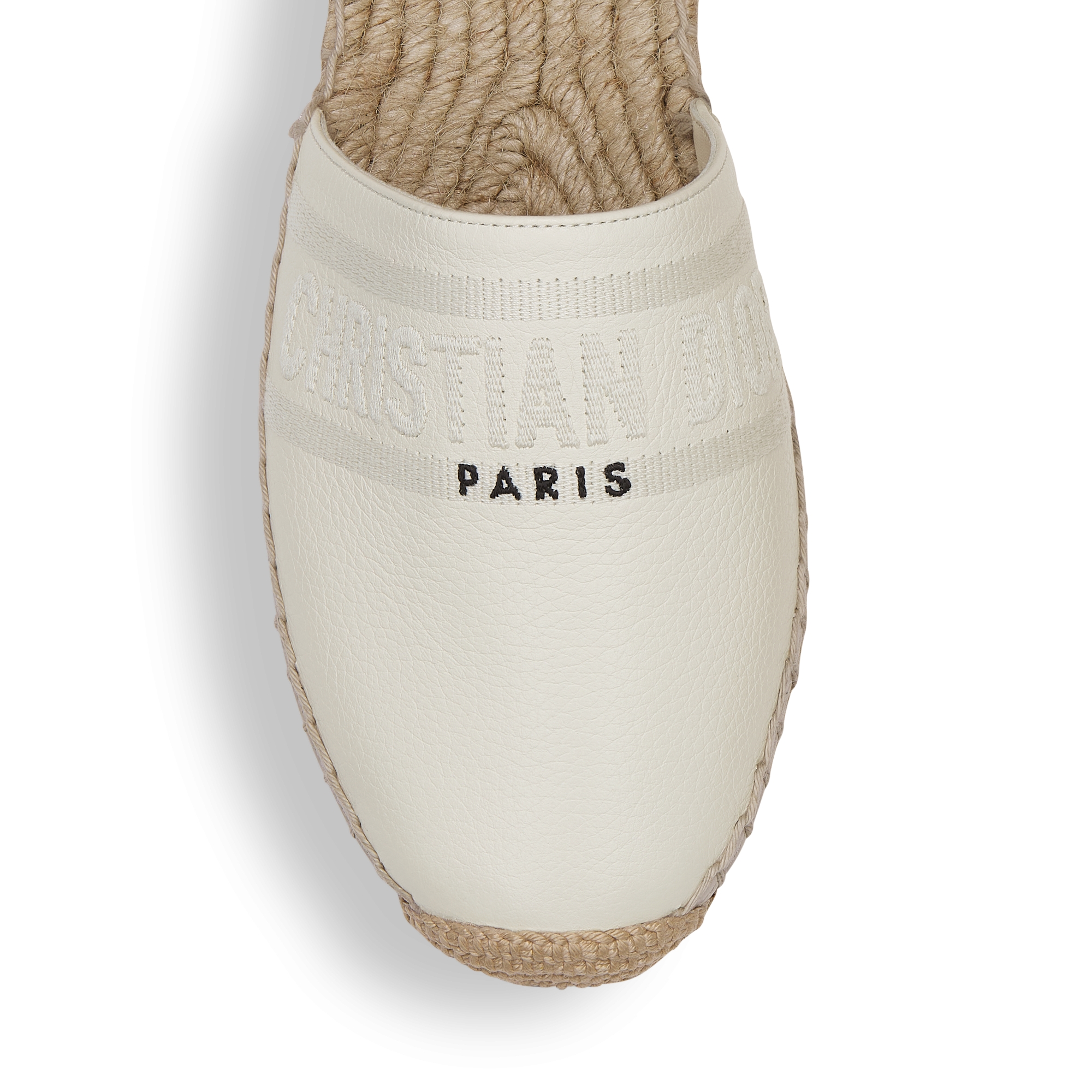 Dior Granville Lace-Up Espadrille White Calfskin and Embroidered Cotton ...