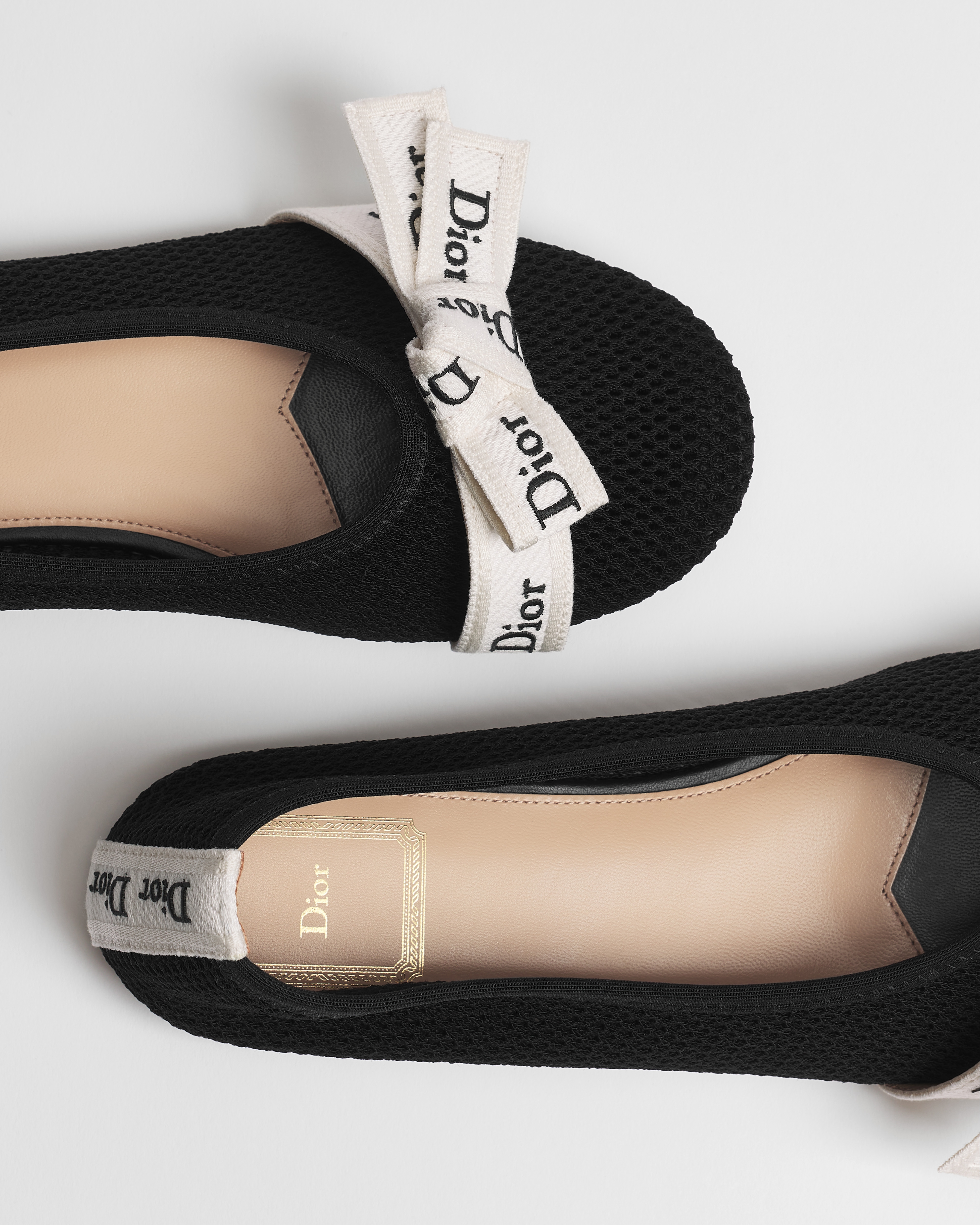 J'Adior Ballet Flat Black Mesh | DIOR