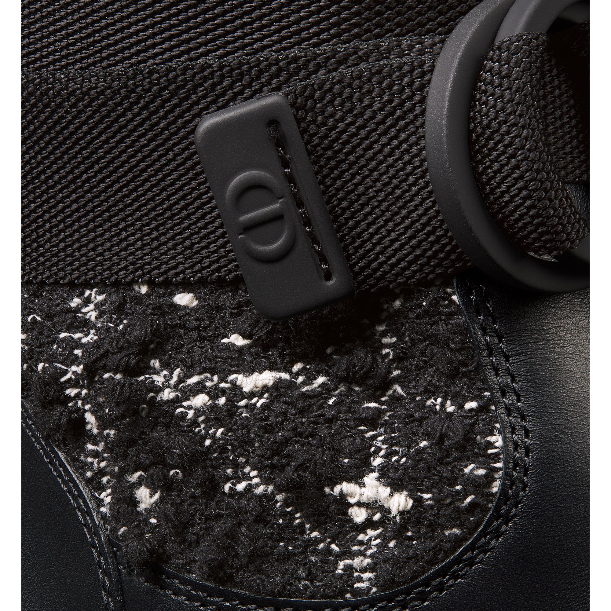 D-Major Boot Black Calfskin with Black and White Cannage Tweed | DIOR