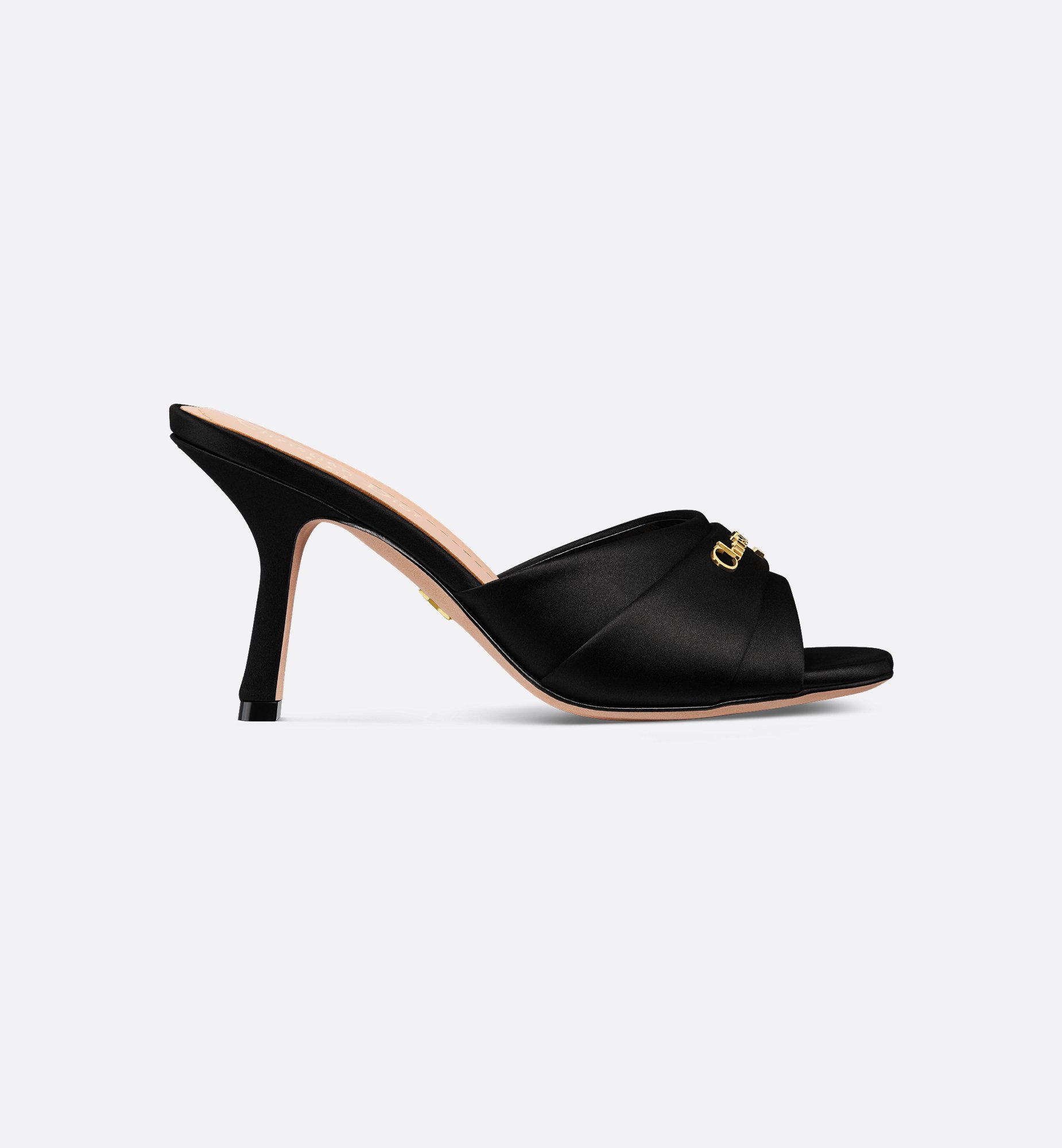 My Dior Heeled Slide Black Satin | DIOR My Dior Heeled Slide Black Satin | DIOR