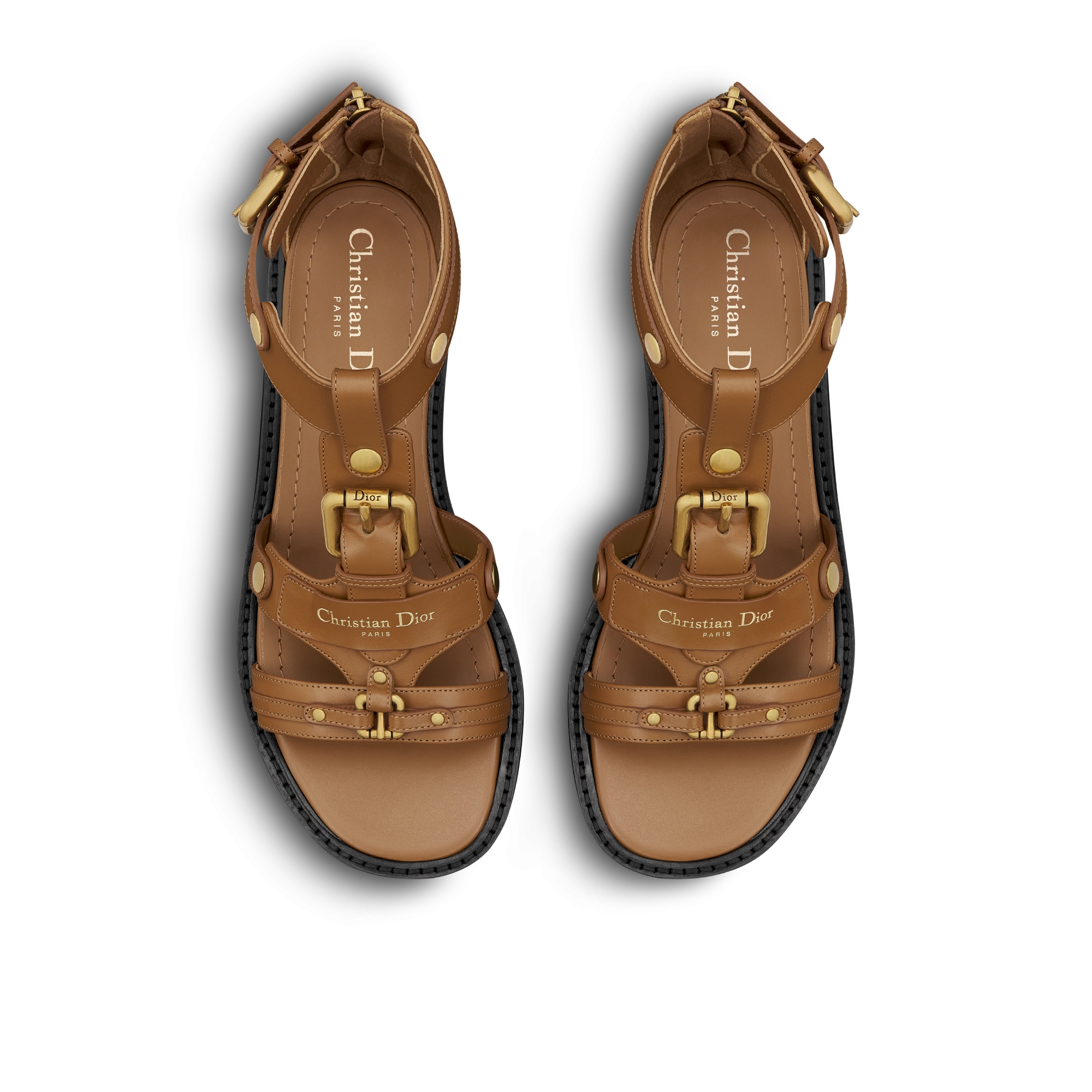 D-City Sandal Camel Calfskin | DIOR
