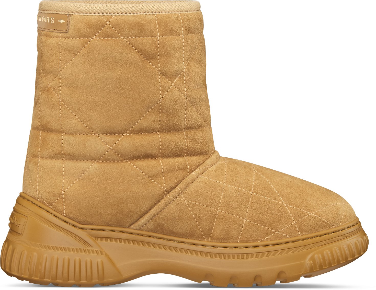 Dior Frost Ankle Boot Camel Cannage Suede and Ecru Lambskin Shearling ...