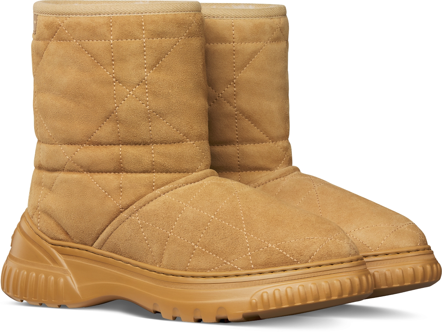 Dior Frost Ankle Boot Camel Cannage Suede and Ecru Lambskin Shearling ...