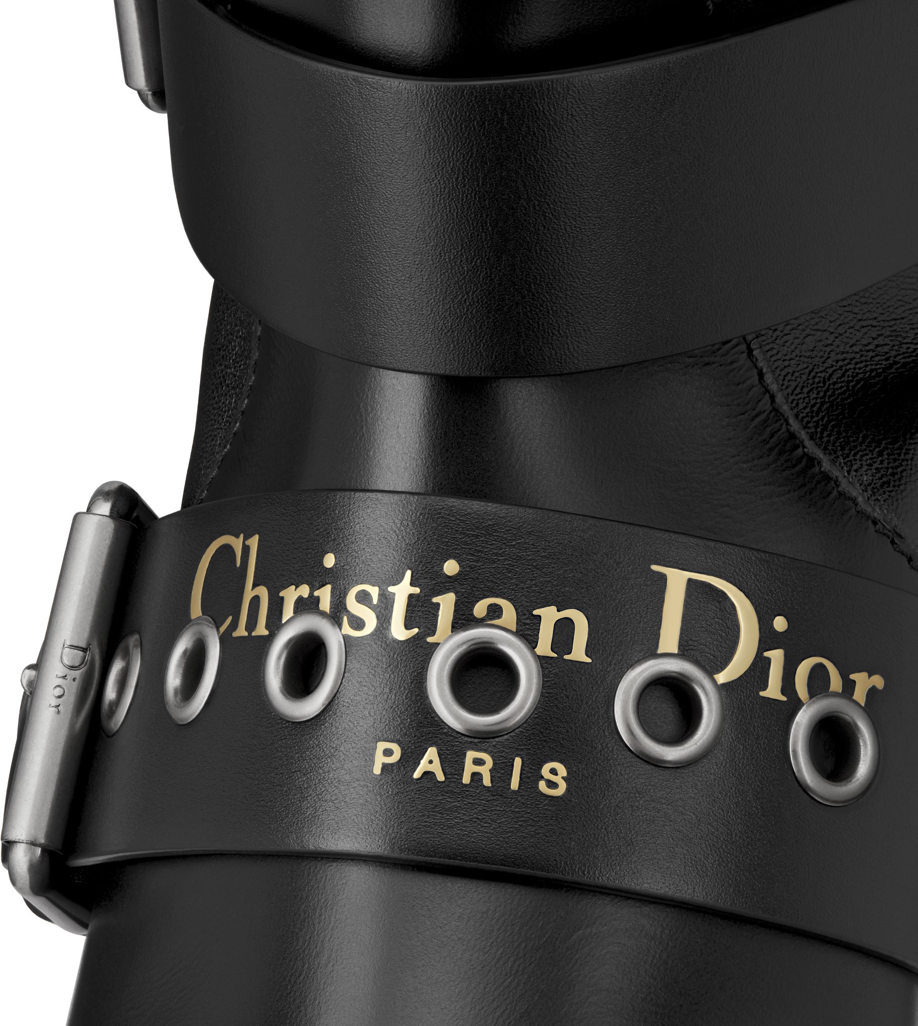 D-Fight Boot Black Calfskin and Leather-Effect Stretch Material | DIOR