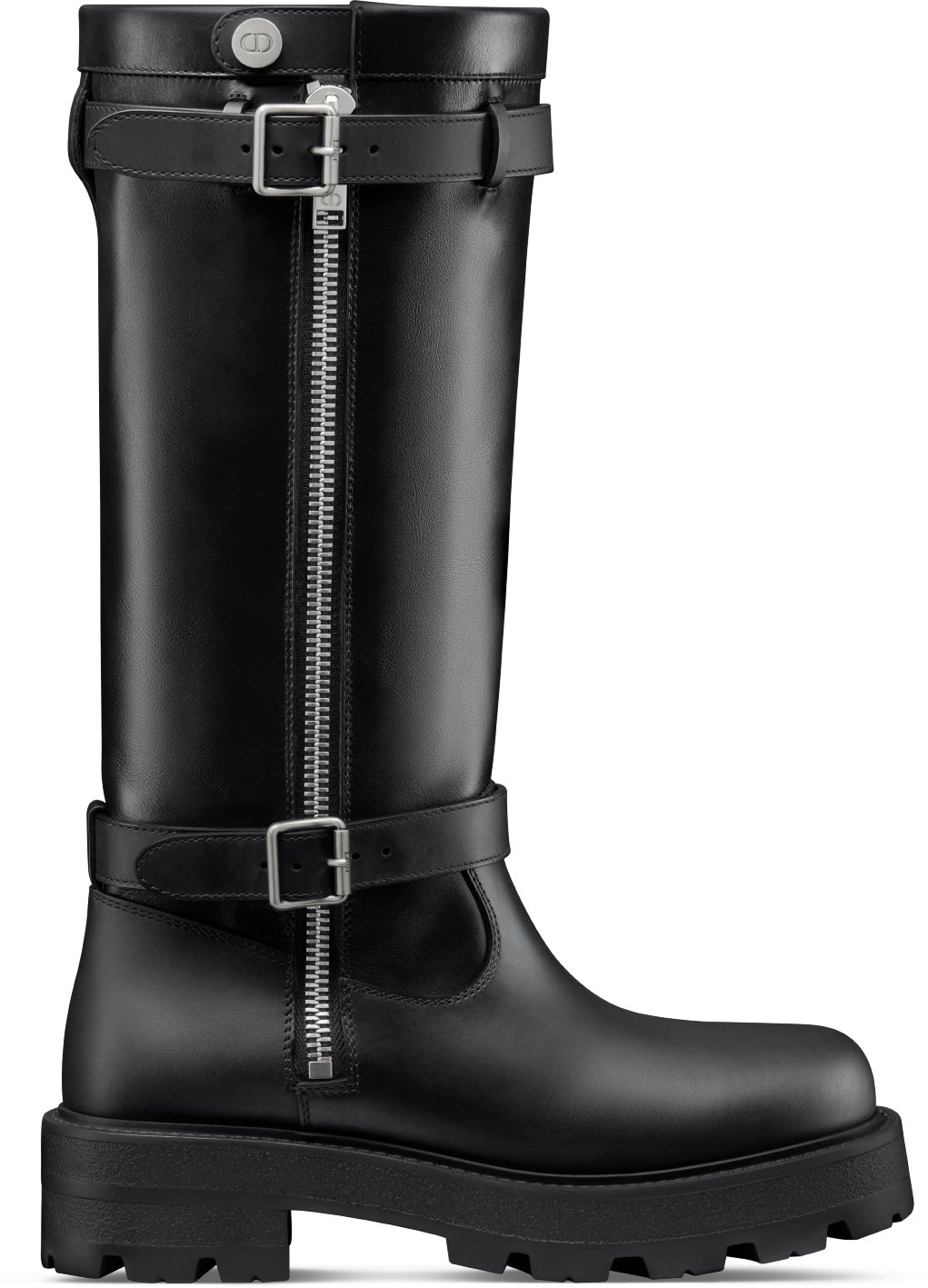 D-Major Boot Black Calfskin and Khaki and Black Technical Fabric | DIOR