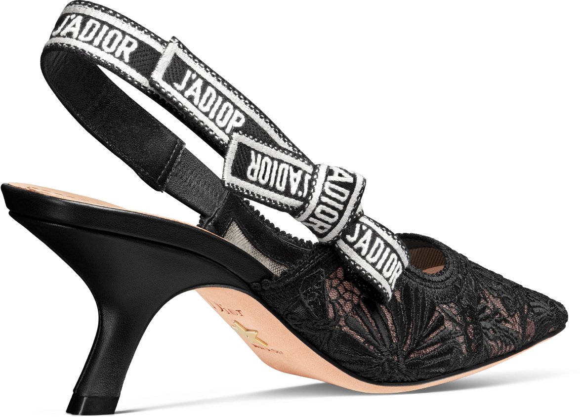 J'Adior Slingback Pump Transparent Mesh with Black Dior Chardons ...