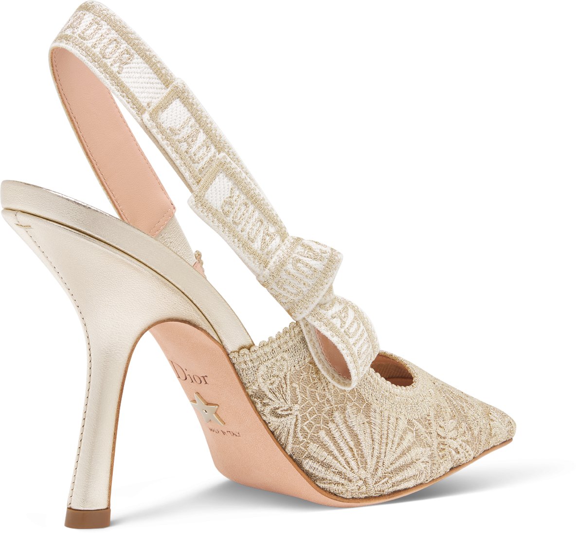 J'Adior Slingback Pump Transparent Mesh with Dior Chardons Embroidery ...