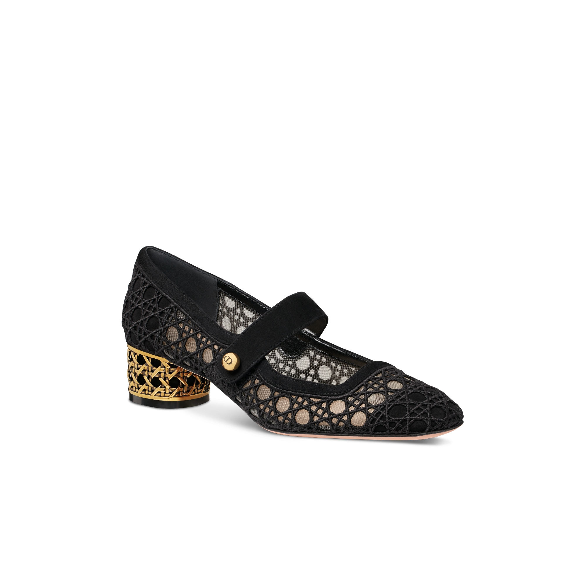 Dior Icon Pump Transparent Mesh Embroidered with Black Cannage Motif ...