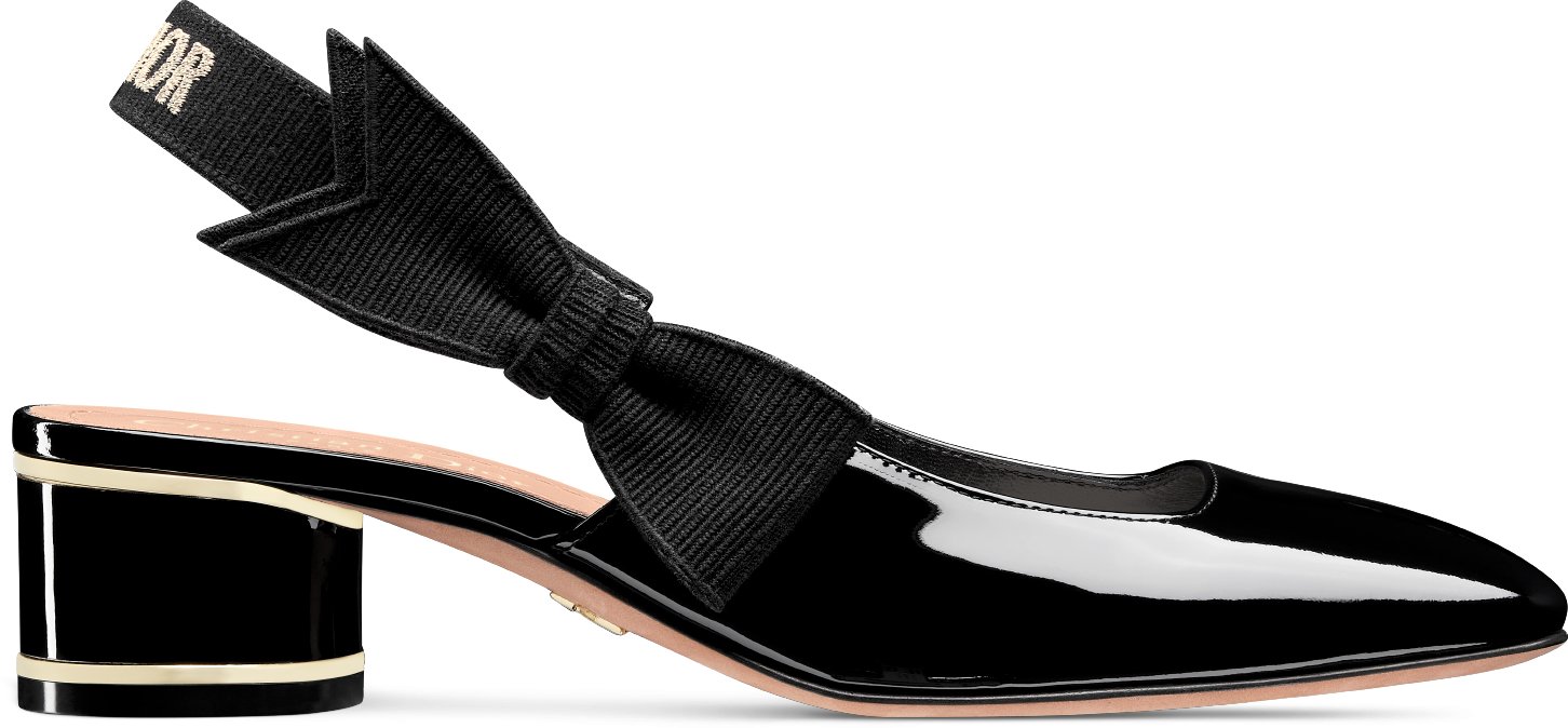 Miss Dior Paris Slingback Pump Black Patent Calfskin | DIOR