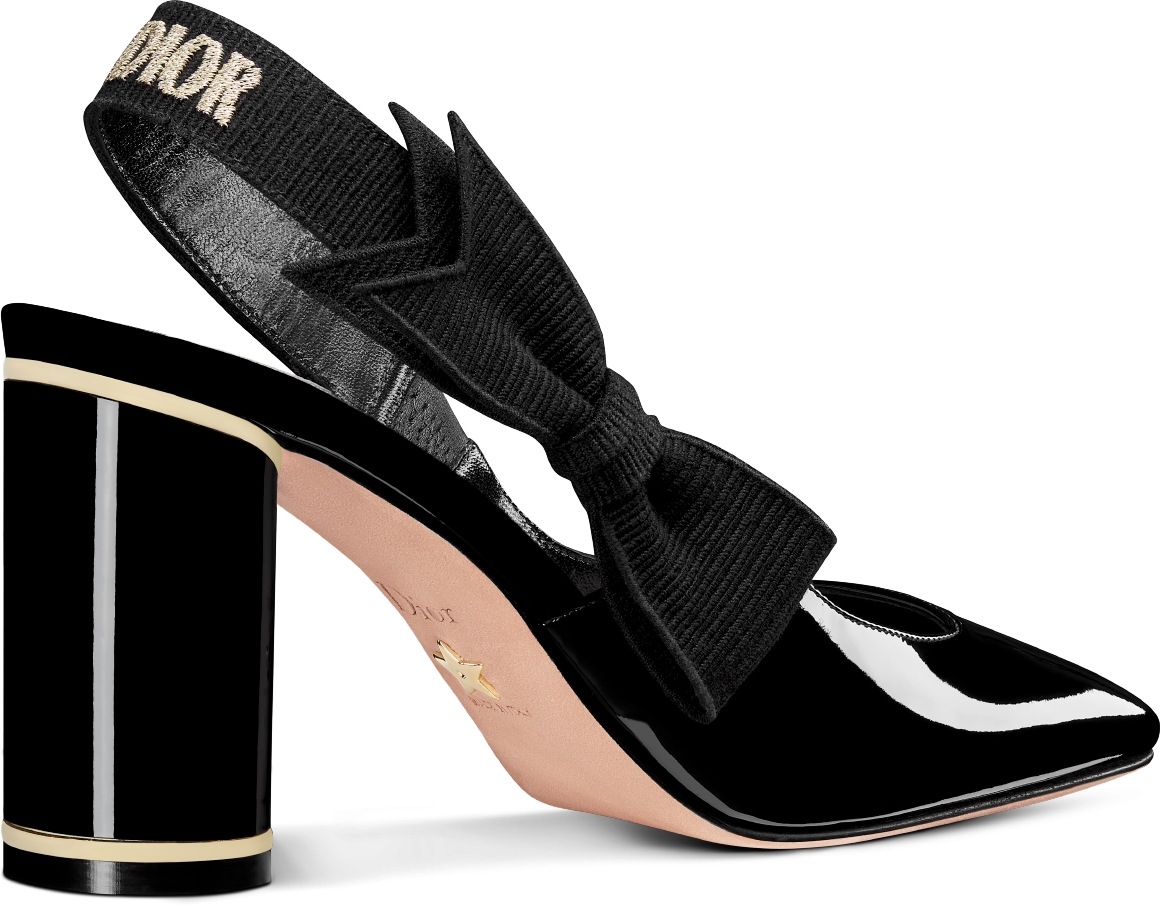 Miss Dior Paris Slingback Pump Black Patent Calfskin | DIOR