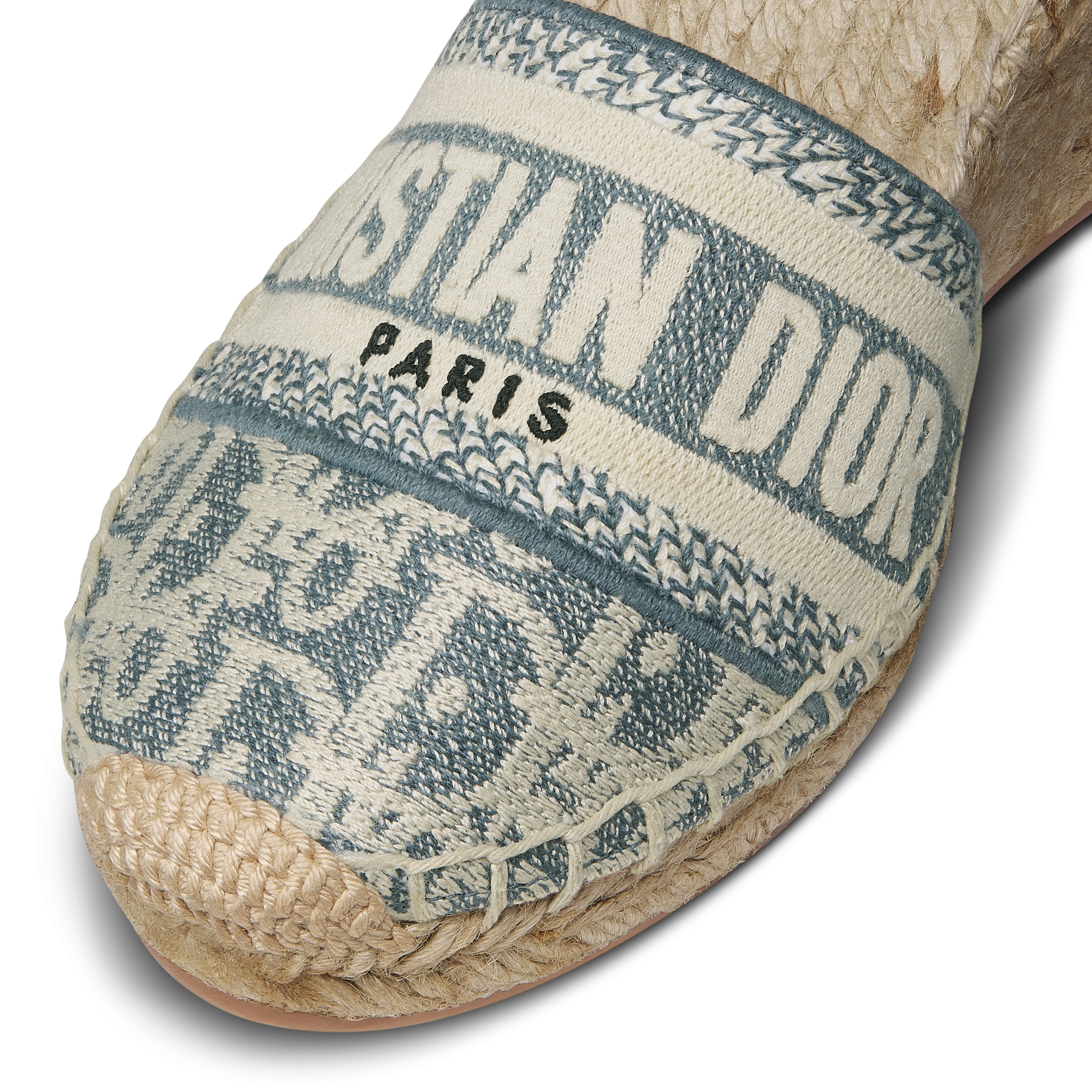 Dior Granville Wedge Espadrille Chambray Blue and Ecru Dior Oblique ...