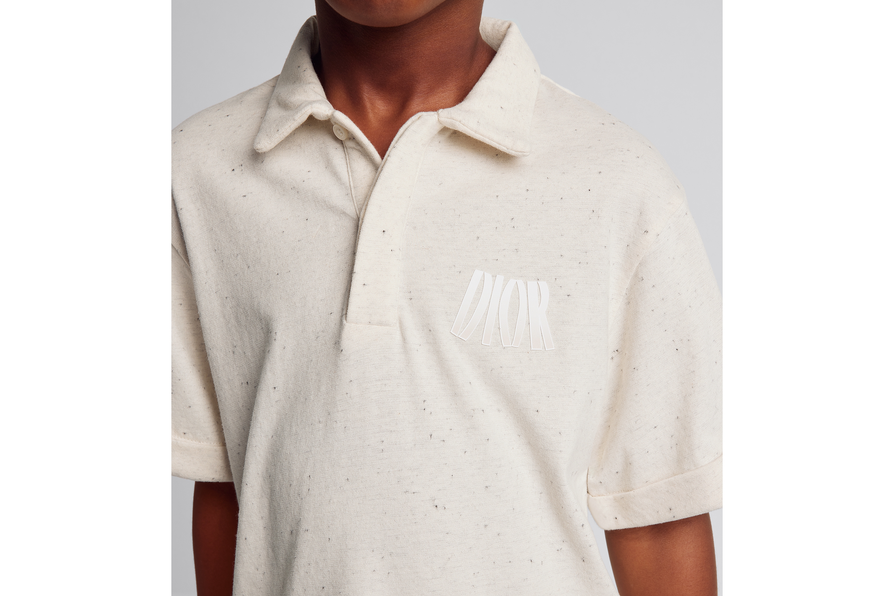Kids' Polo Shirt Mottled Beige Cotton Jersey | DIOR