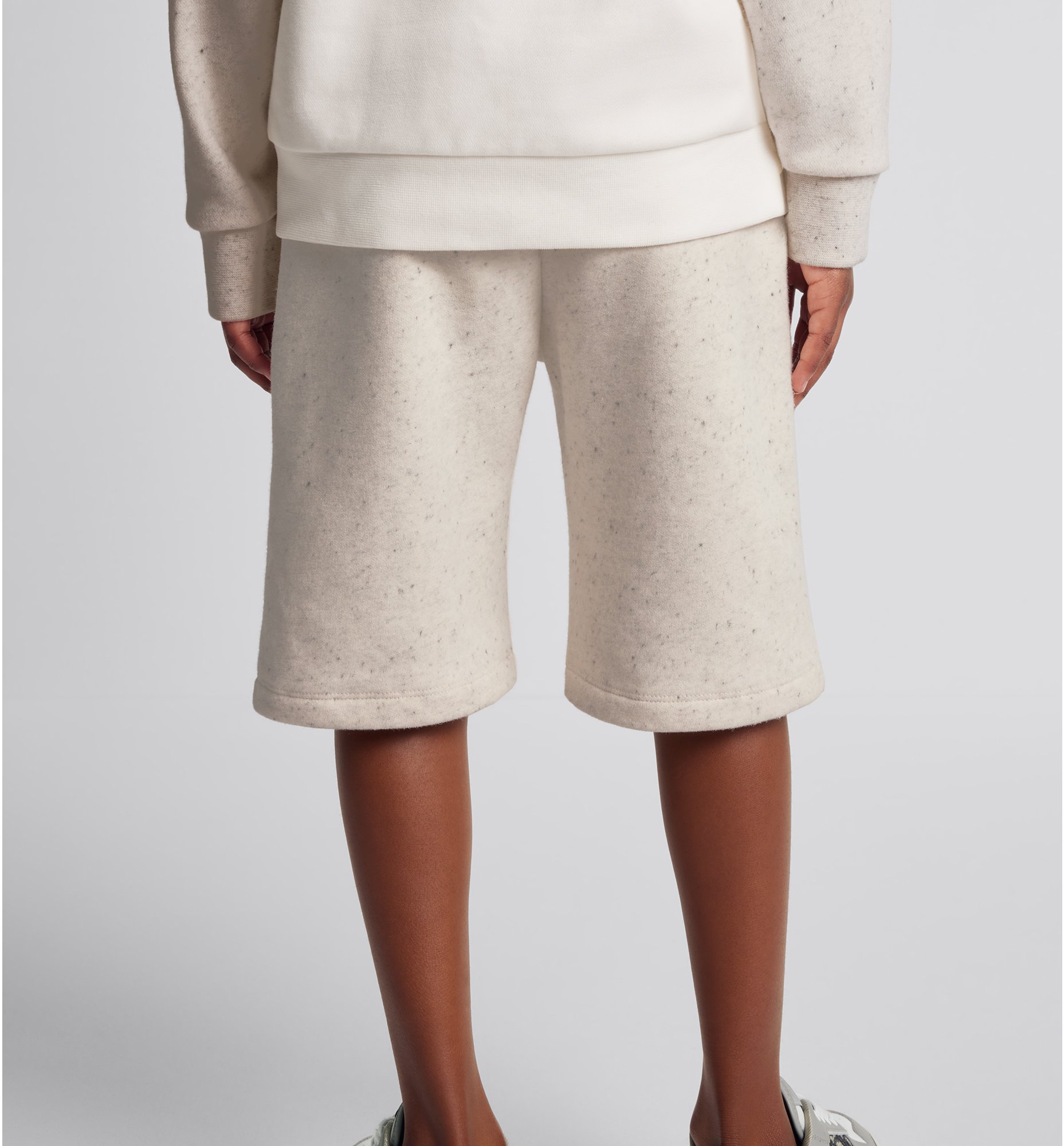 Kids' Track Shorts Mottled Beige Cotton Fleece | DIOR