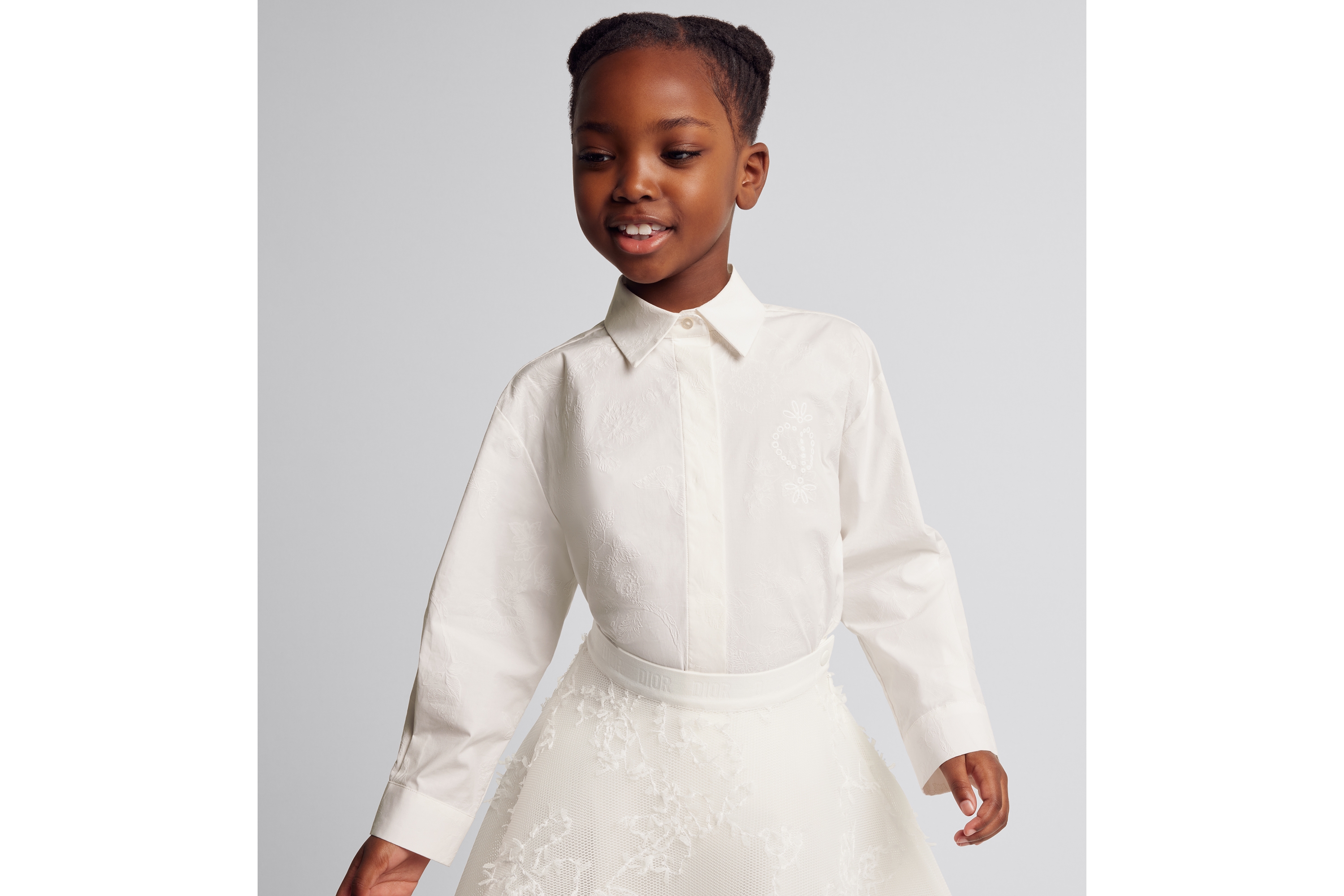 Kids' Shirt Ivory Toile de Jouy Cotton Poplin | DIOR