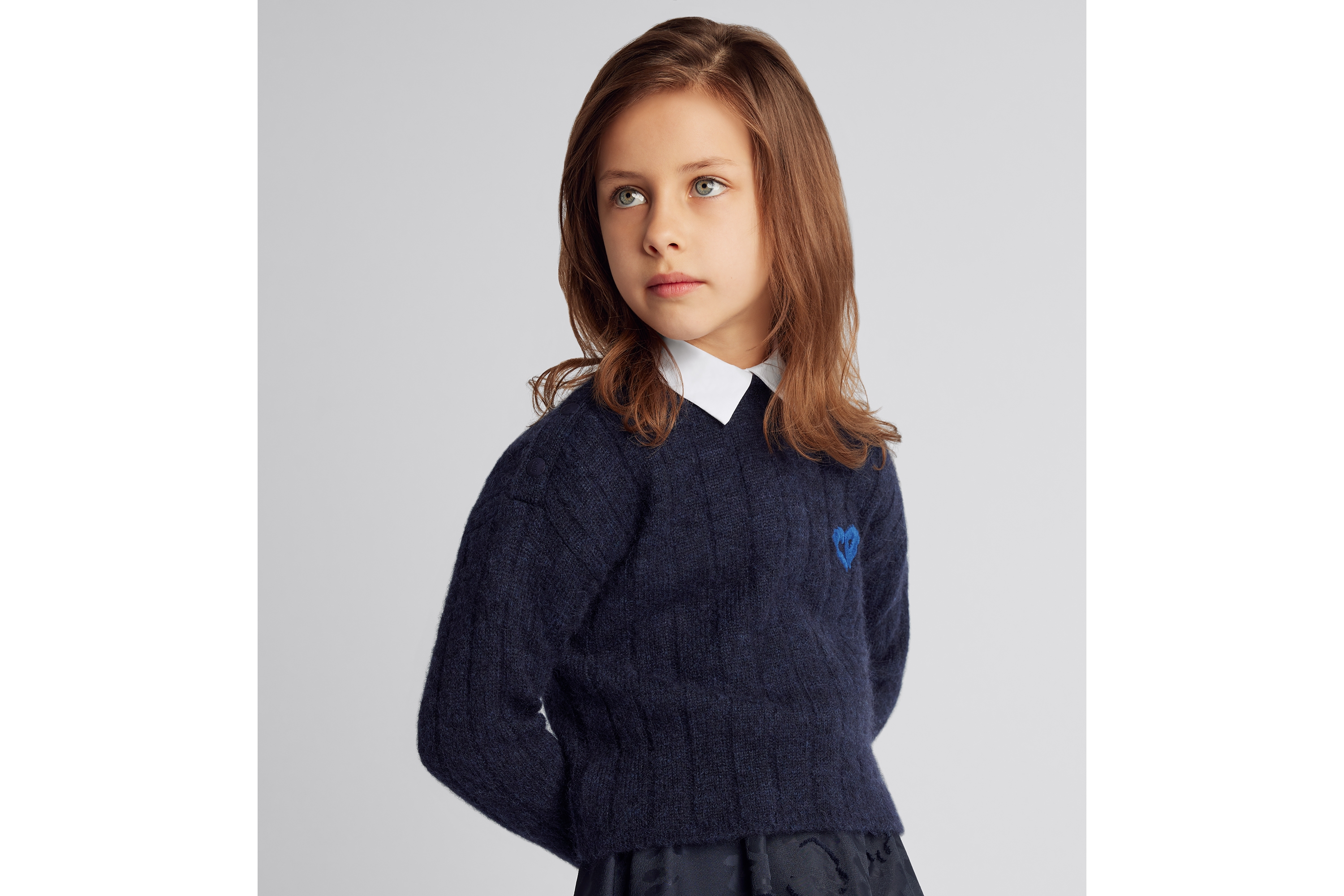 Kids' Sweater Navy Blue Alpaca and Wool Blend Knit | DIOR