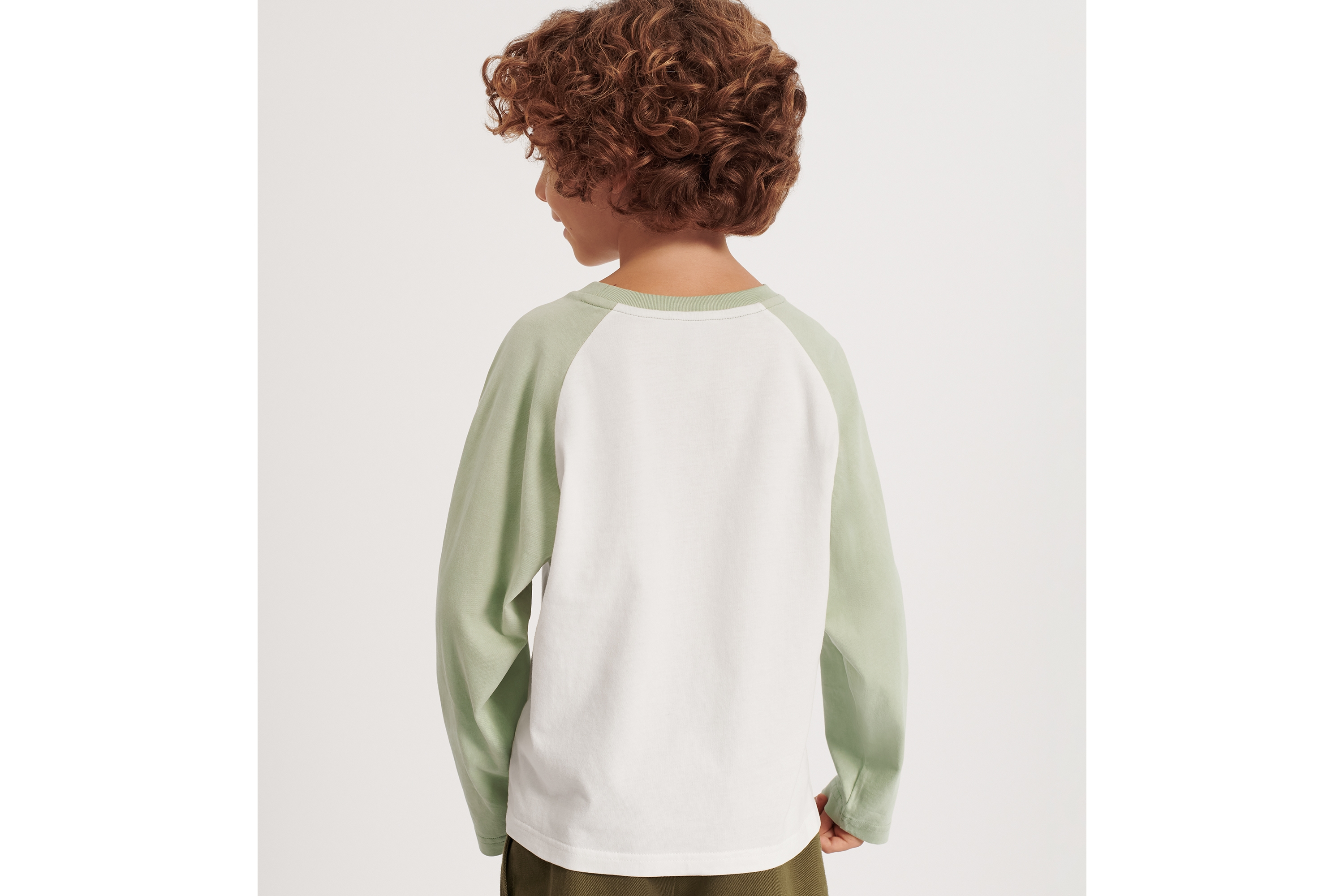 Kids' Long-Sleeved T-Shirt Ivory and Almond Cotton Jersey | DIOR