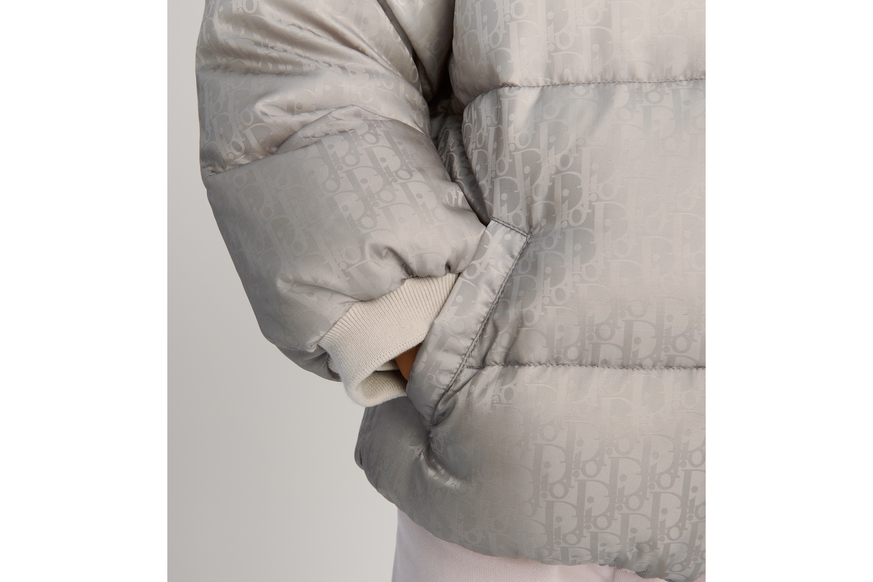 Kids' Hooded Down Jacket Gradient Gray Dior Oblique Water-Repellent ...