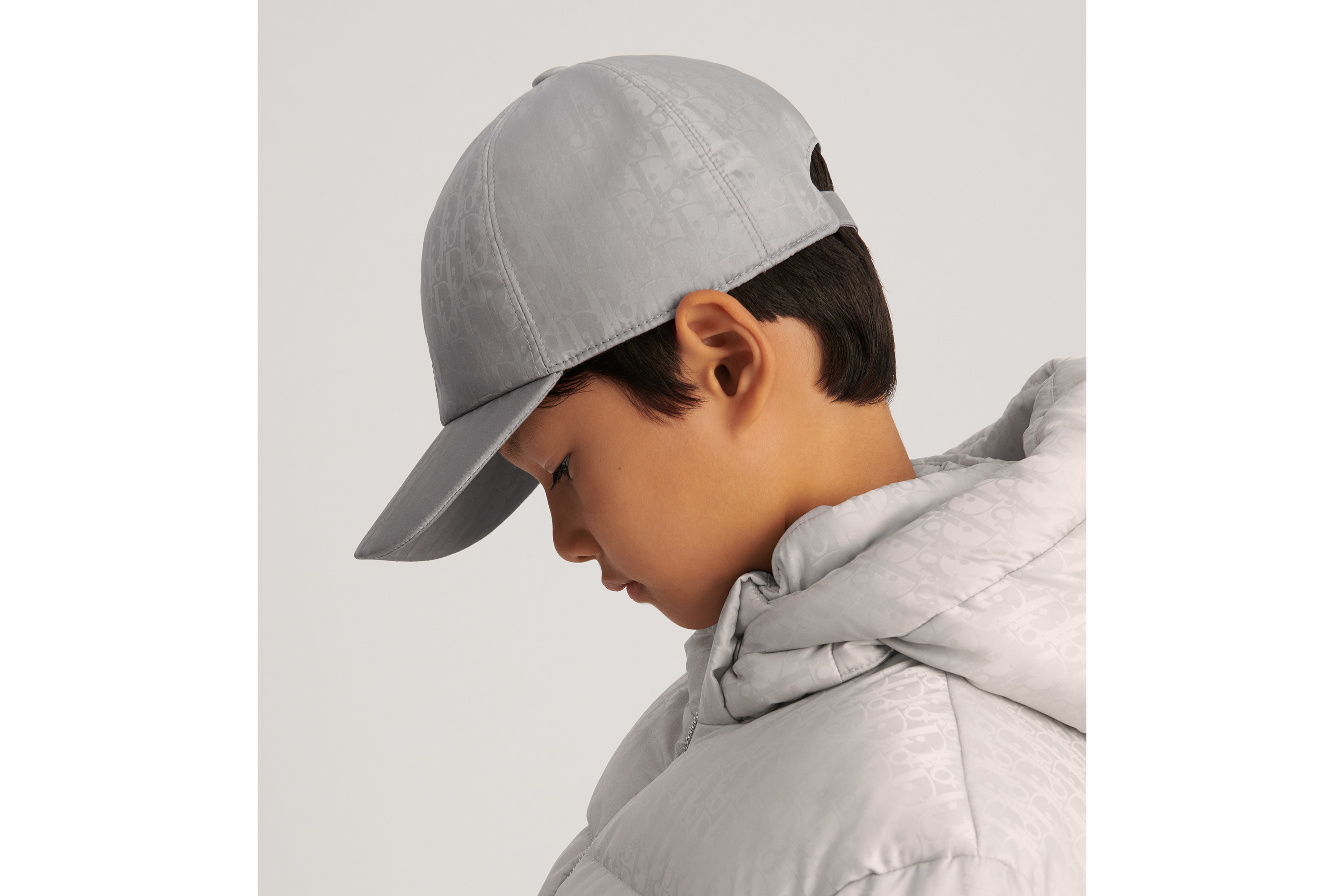 Cap für Kinder Dior Oblique Funktionsjacquard in Grau mit Farbverlauf ...