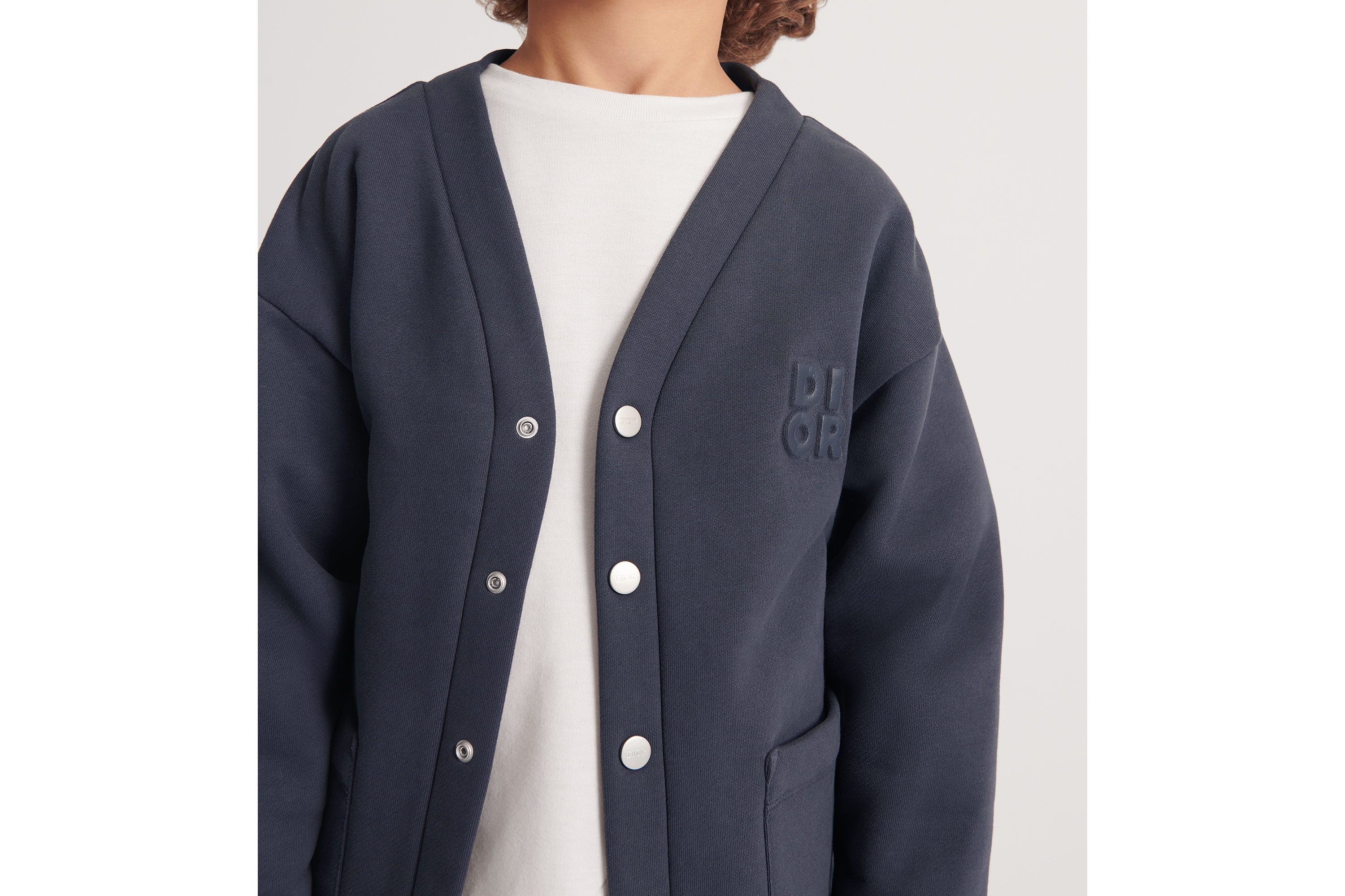 Kids' Cardigan Jacket Navy Blue Cotton Fleece | DIOR
