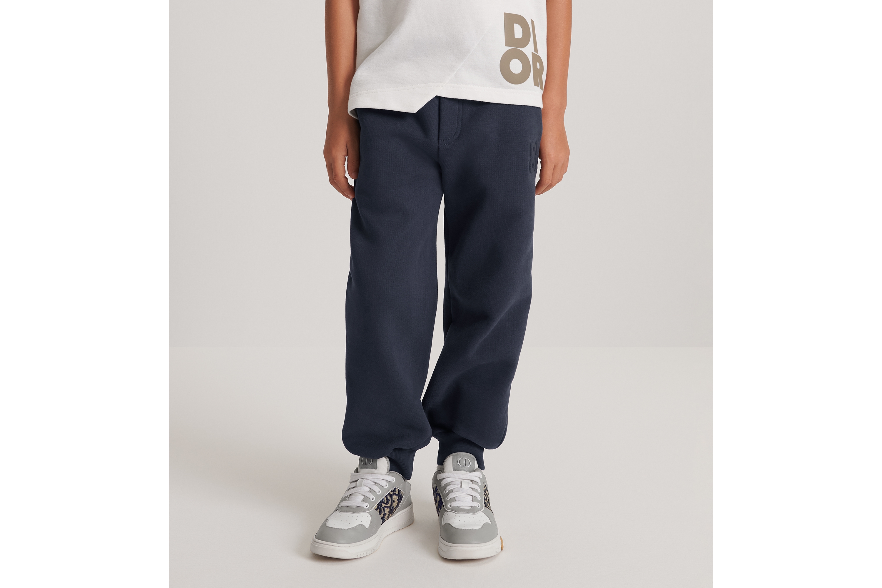Kids' Track Pants Navy Blue Cotton Fleece | DIOR