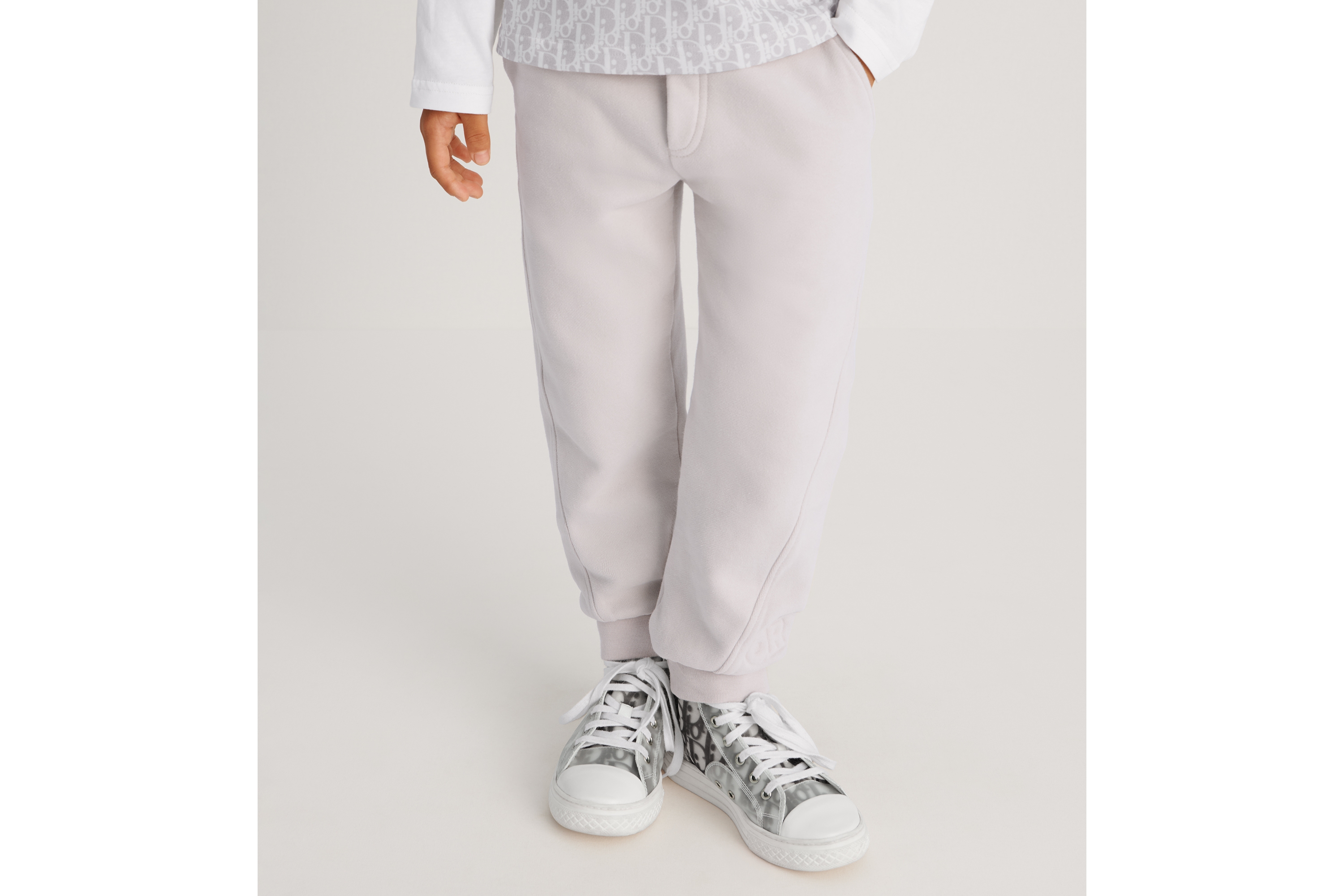 Kids' Track Pants Ivory Cotton Fleece | DIOR