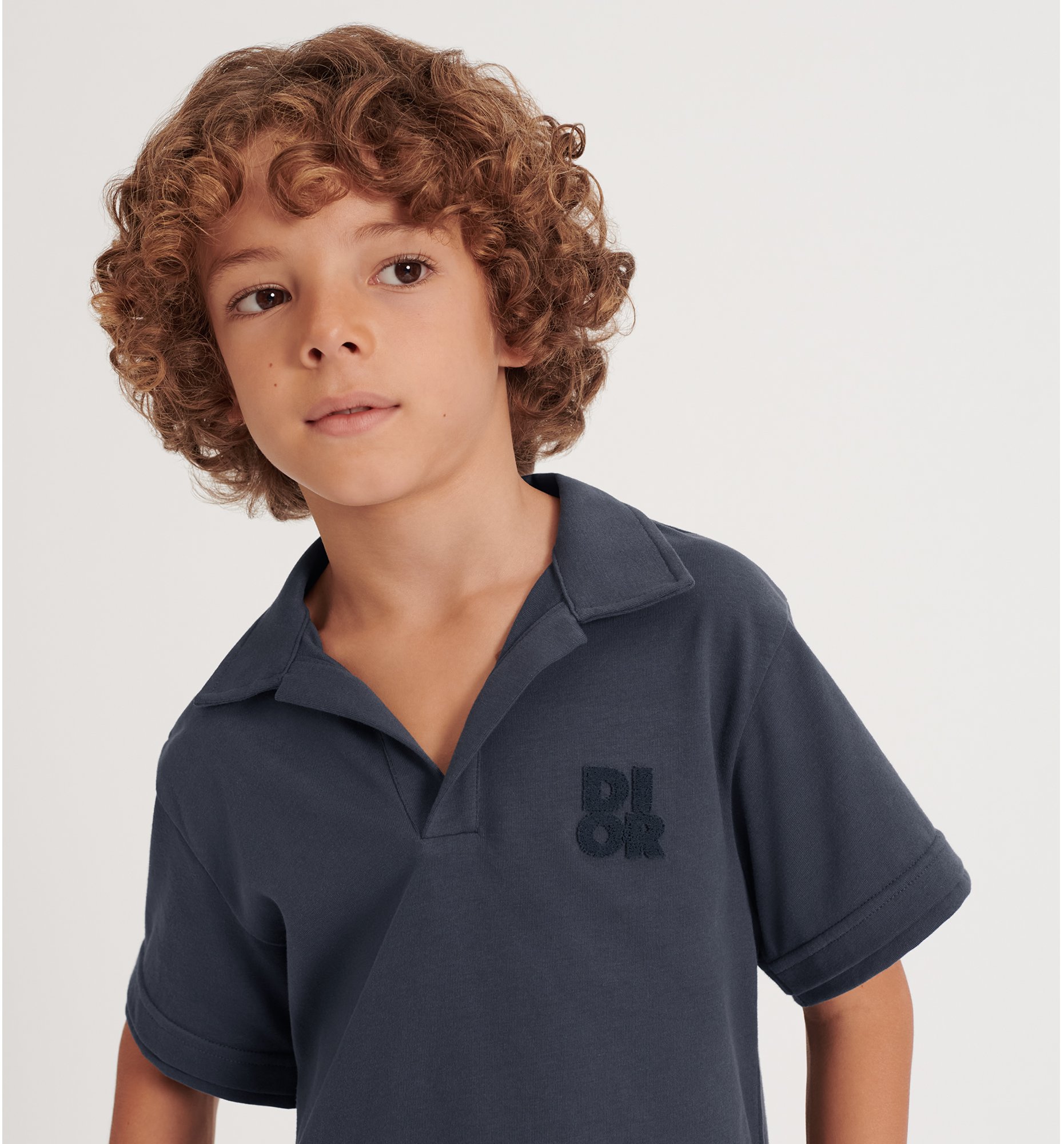 Kids' Polo Shirt Navy Blue Cotton Jersey | DIOR