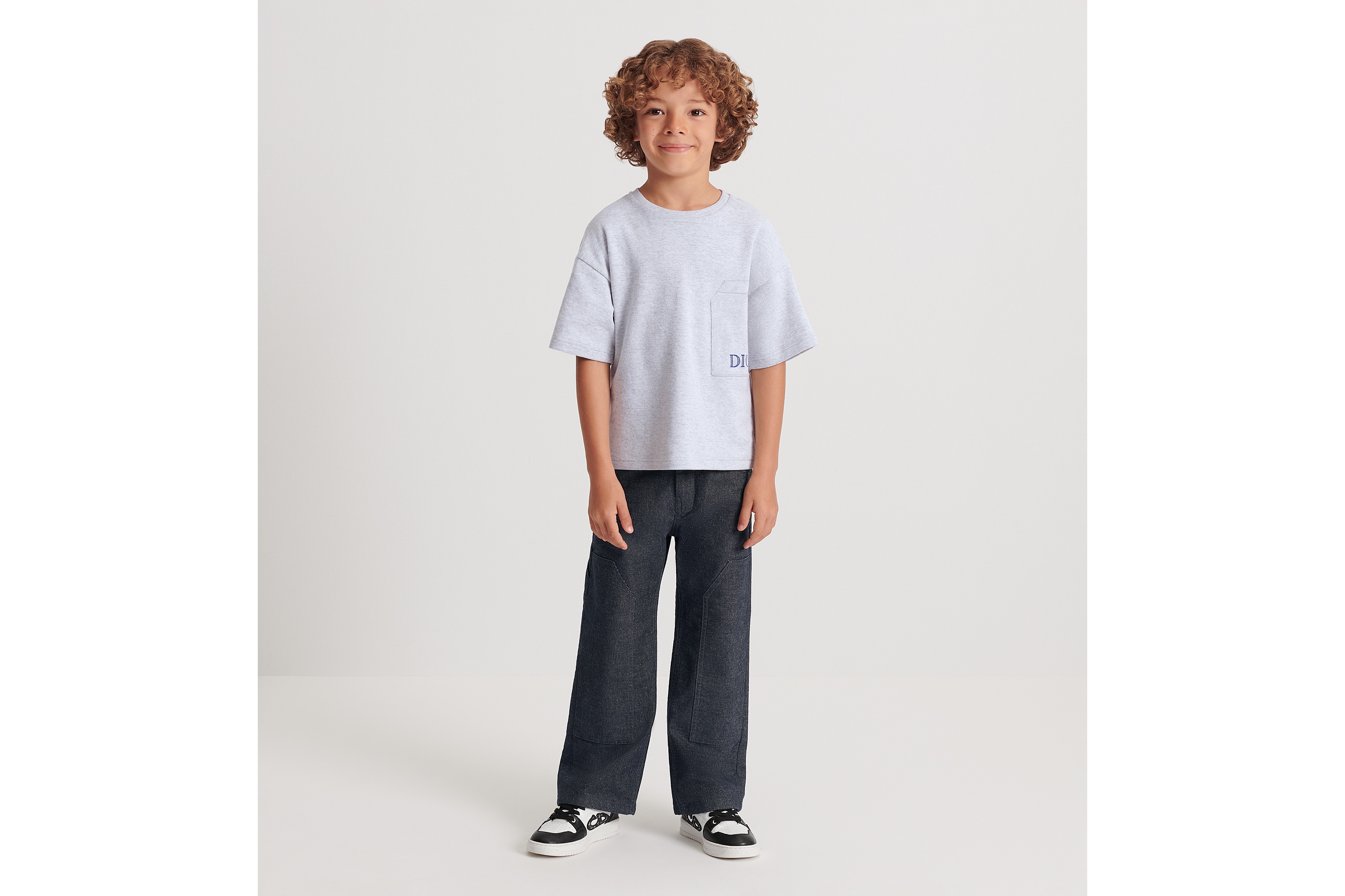 Pantalon ample enfant Gabardine de coton effet denim bleu | DIOR