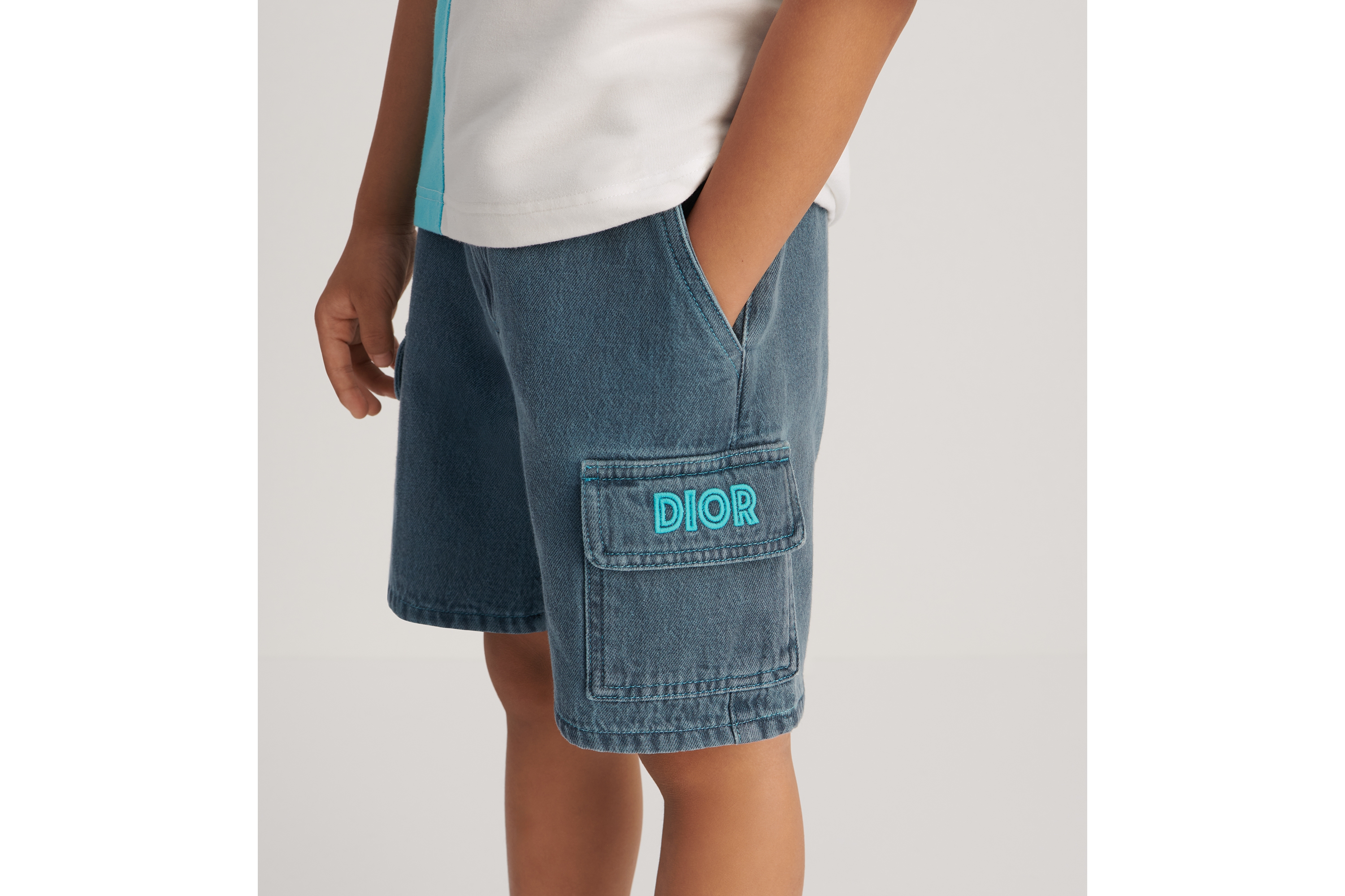 Short enfant Denim de coton bleu | DIOR