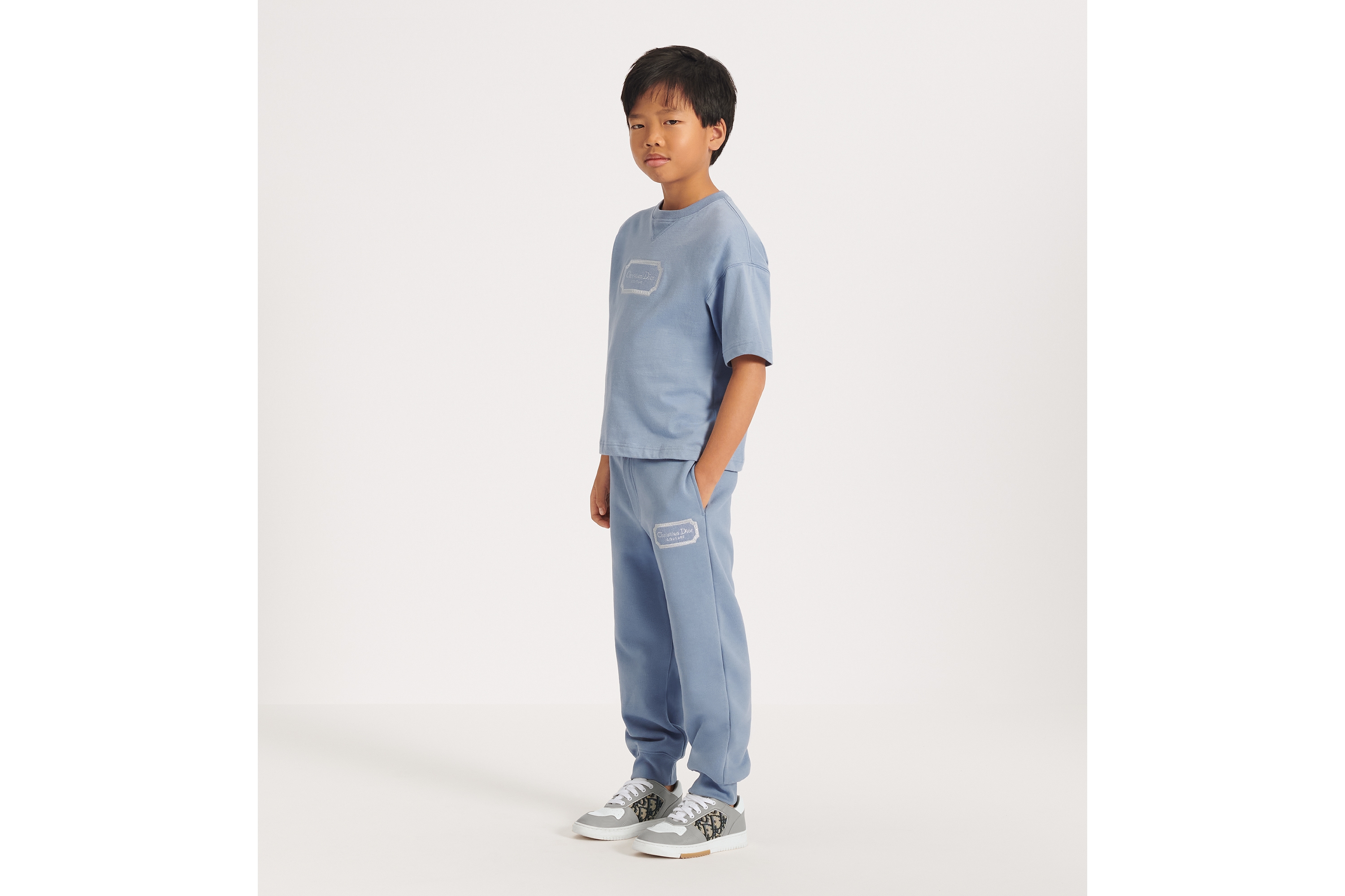 Kids' Christian Dior Couture Track Pants Blue Cotton Fleece | DIOR