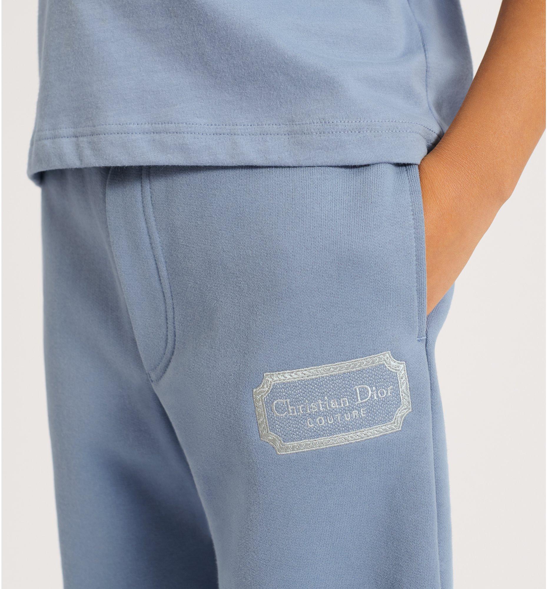 Kids' Christian Dior Couture Track Pants Blue Cotton Fleece | DIOR