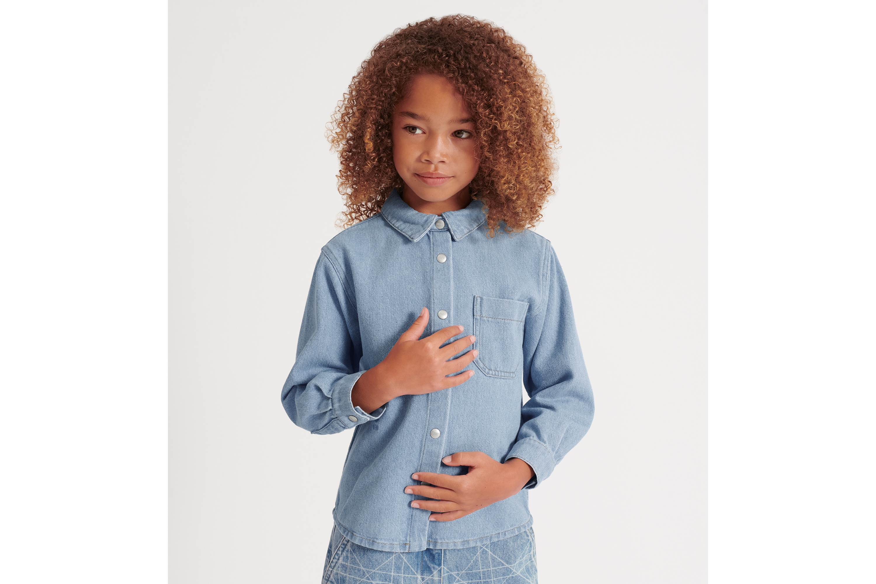 Kids' Shirt Blue Cotton Denim | DIOR