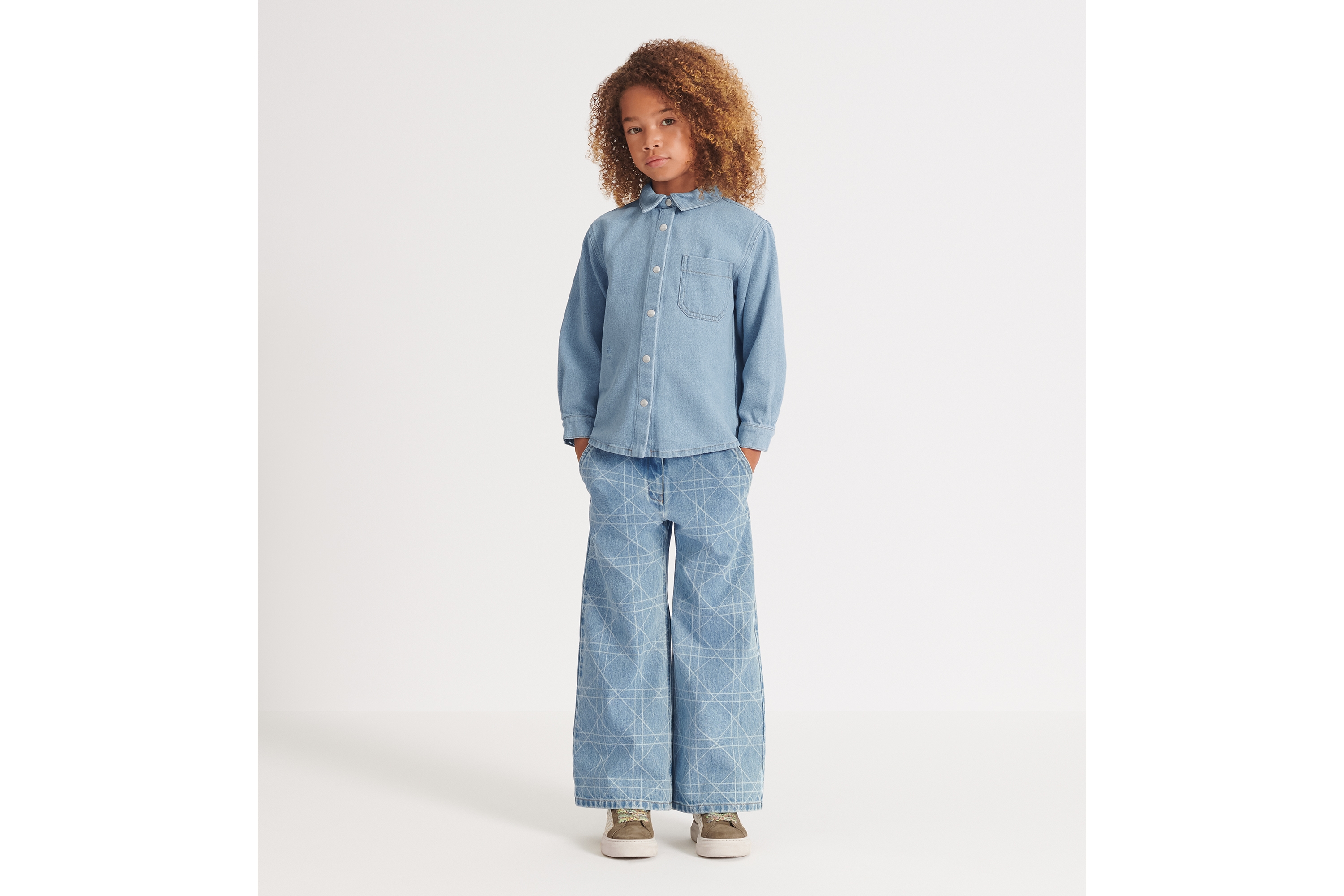 Chemise enfant Denim de coton bleu | DIOR