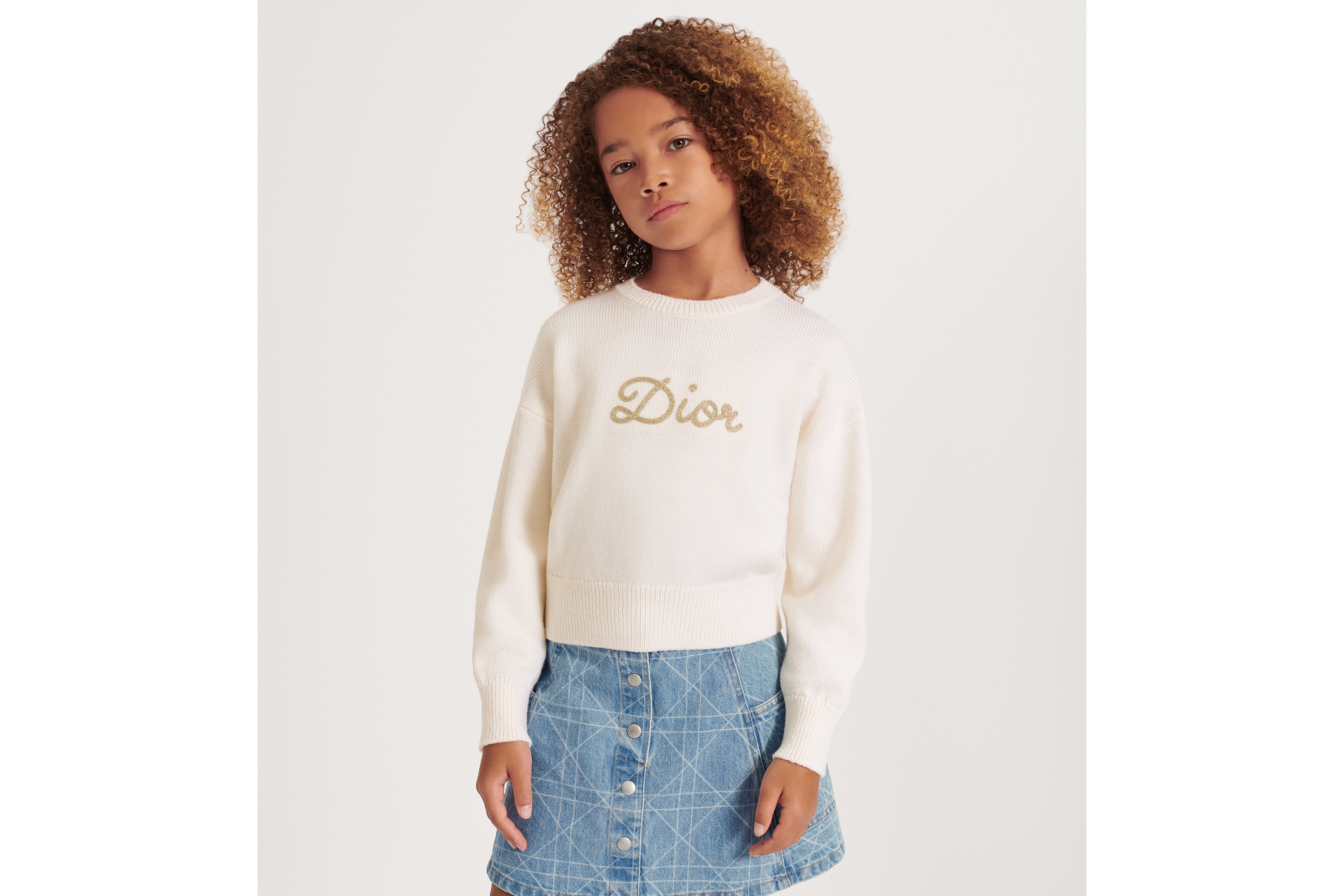 Kids' Sweater Ivory Wool Knit | DIOR