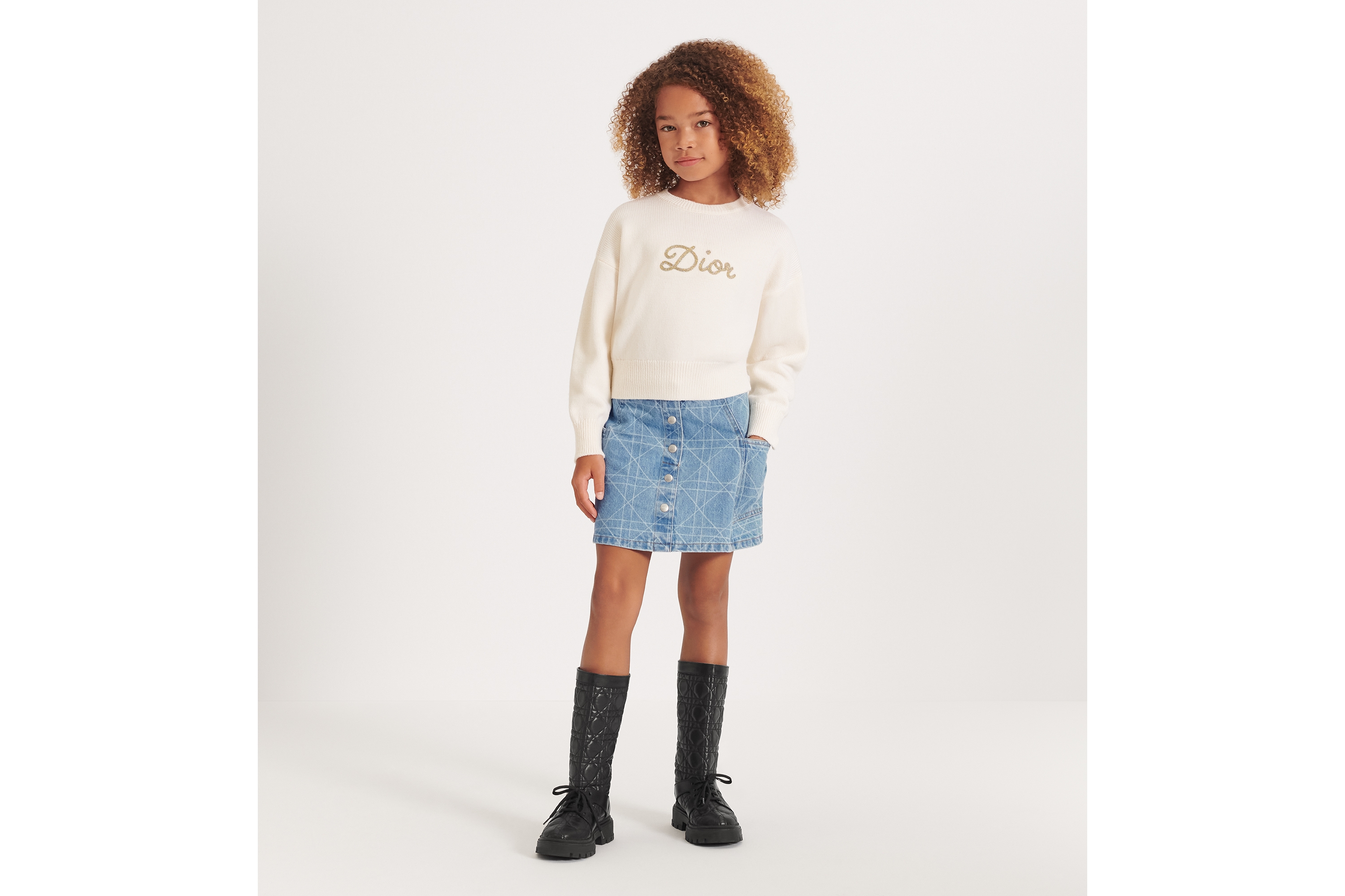 Kids' Sweater Ivory Wool Knit | DIOR