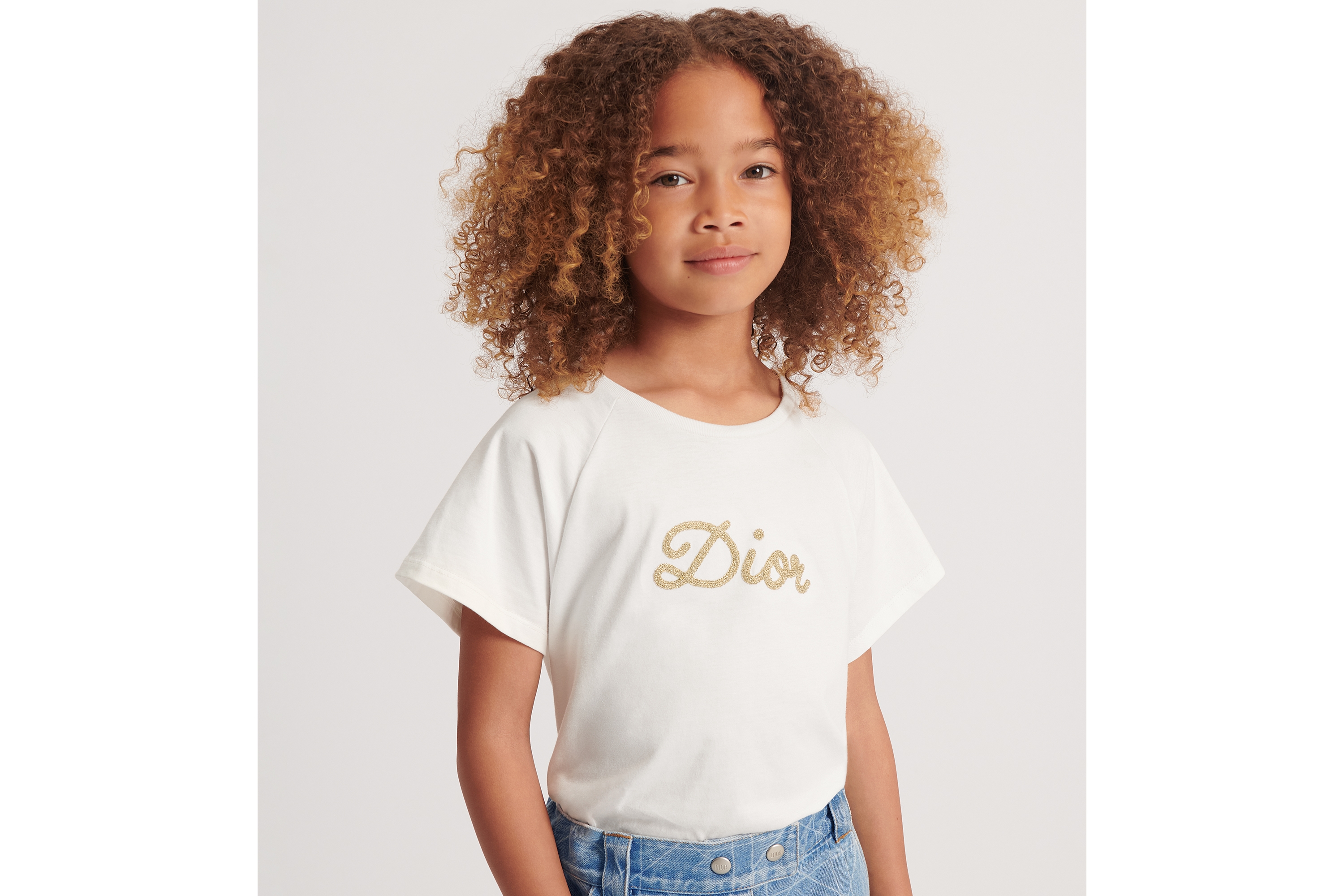 Kids' T-Shirt Ivory Cotton Jersey | DIOR