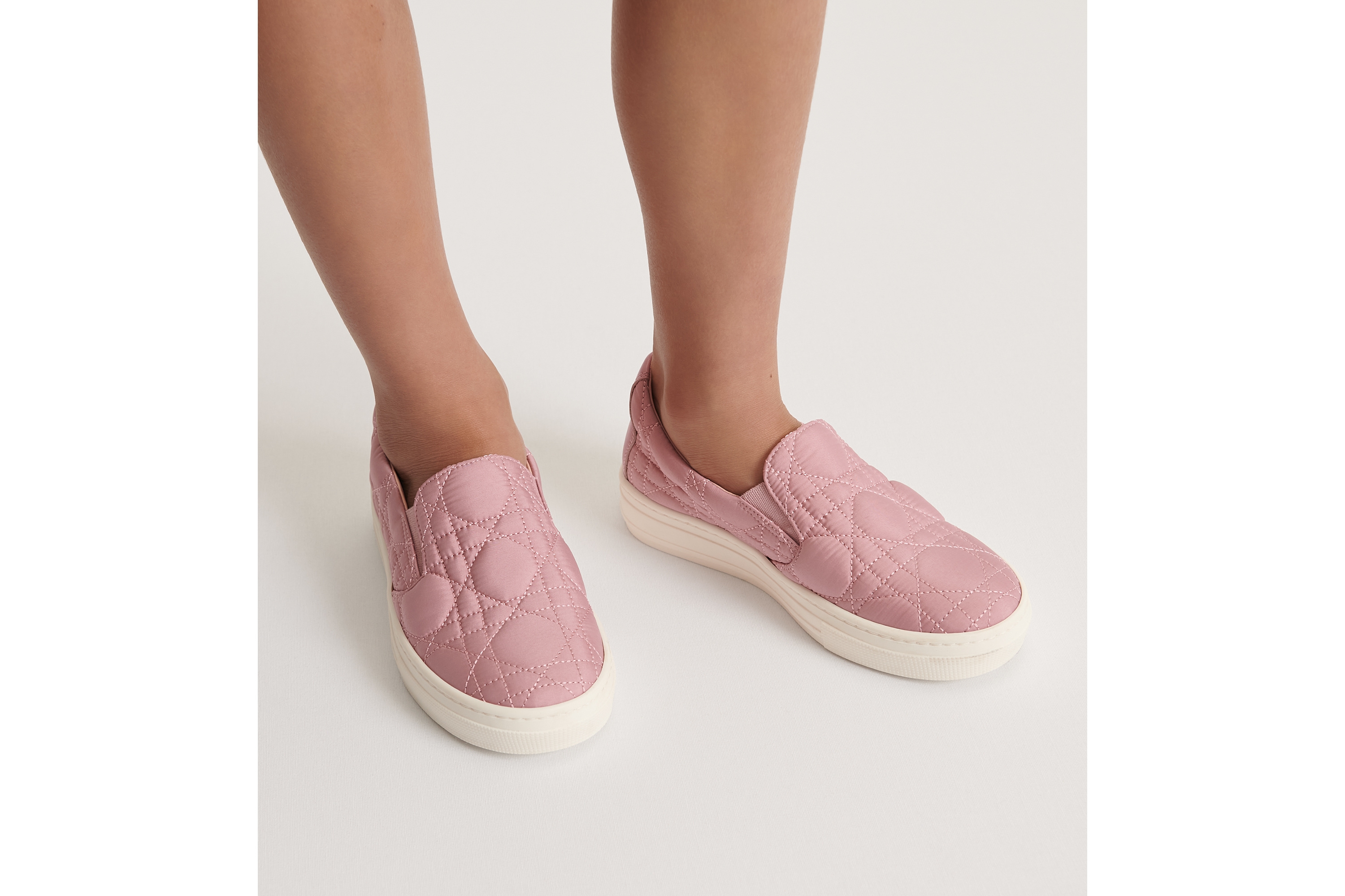Kids' Slip-On Sneaker Antique Pink Cannage Technical Fabric | DIOR