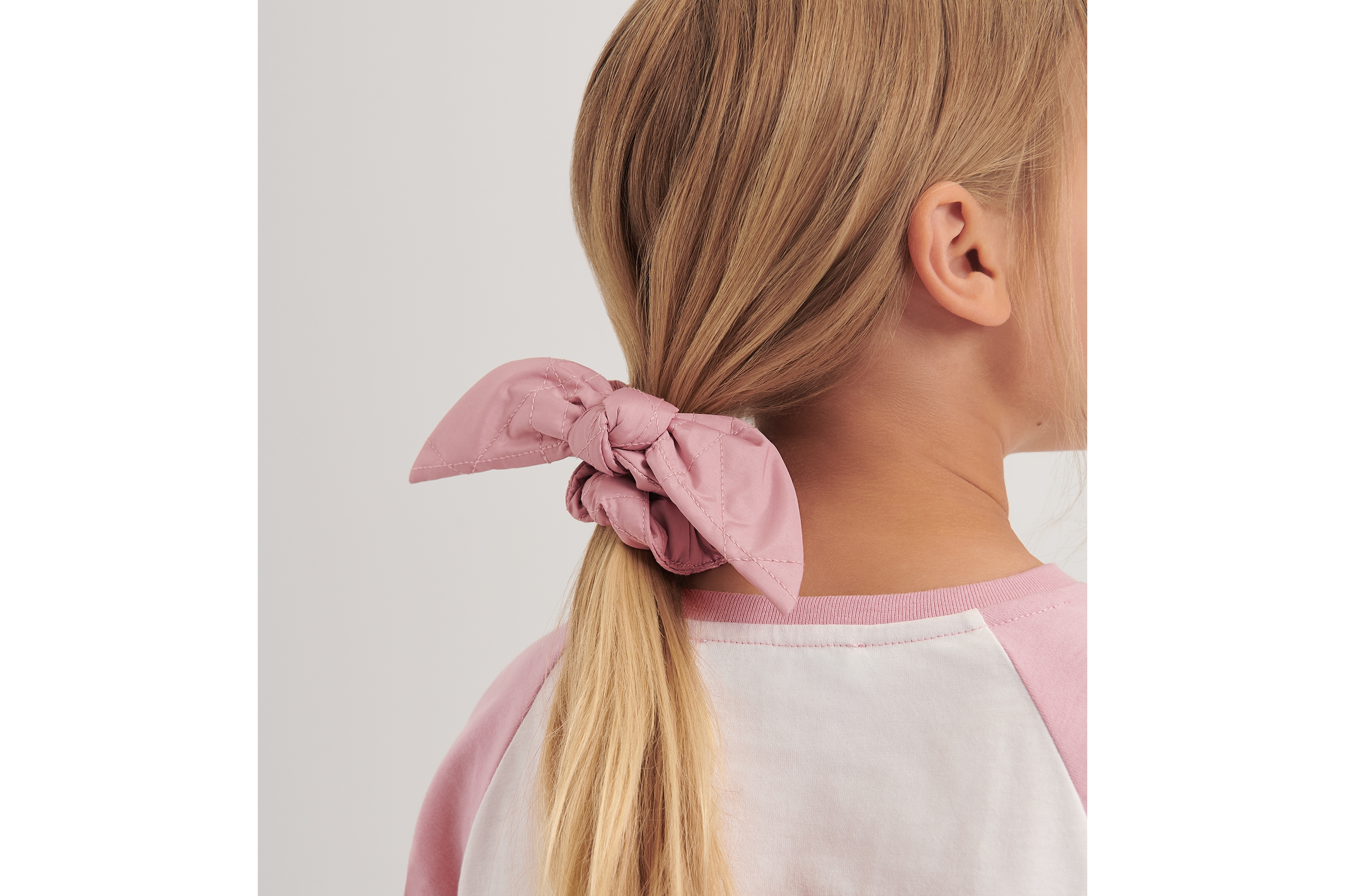 Kids' Scrunchies Antique Pink Cannage Quilted Technical Fabric | DIOR