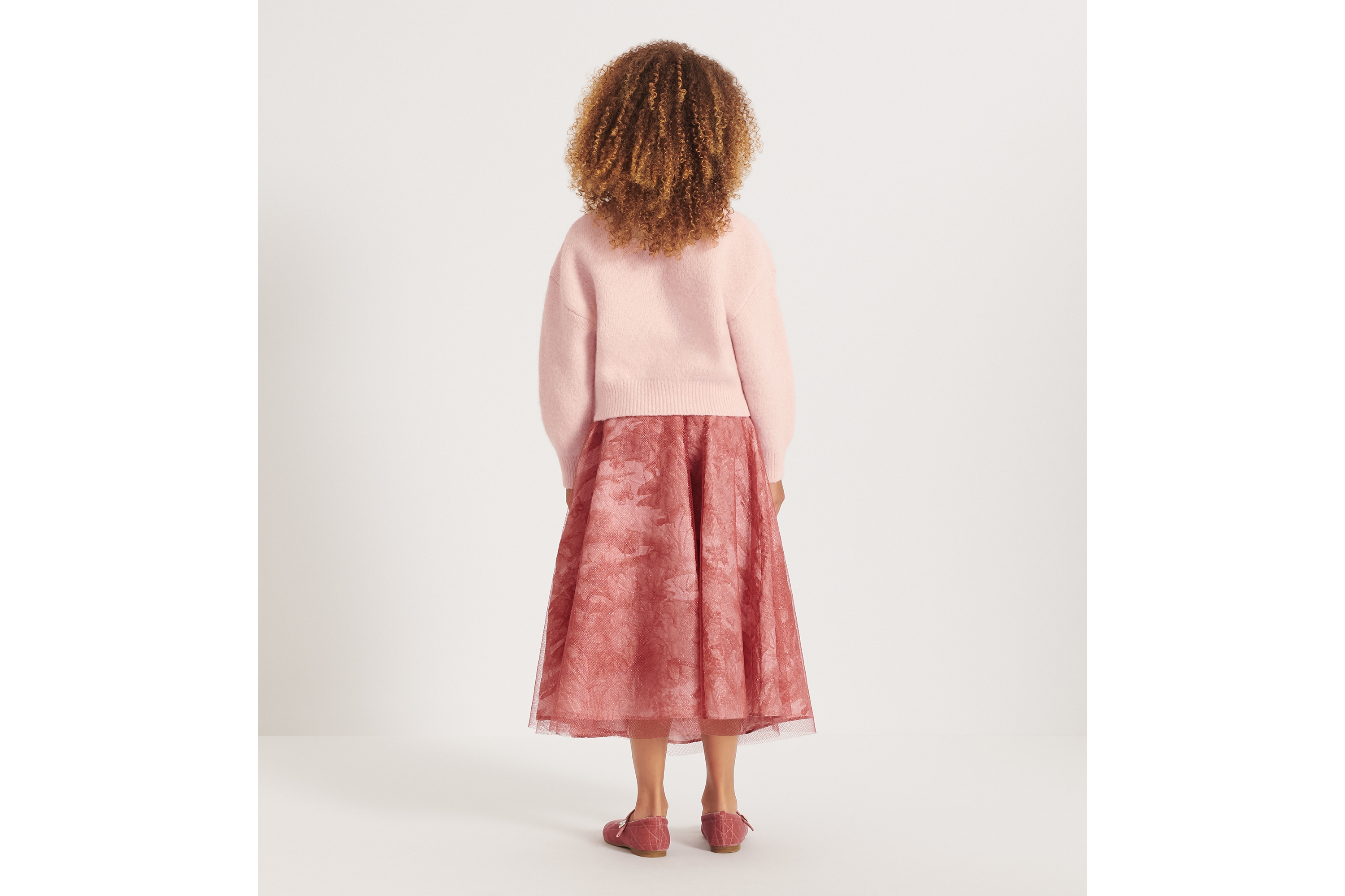 Kids' Long Skirt Antique Pink Cloqué-Effect Technical Fabric with Dior ...