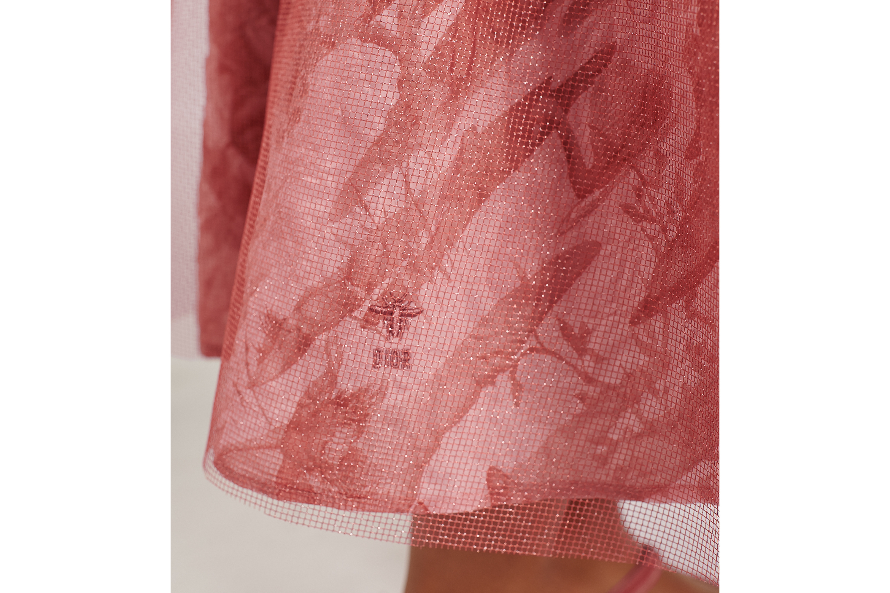 Kids' Long Skirt Antique Pink Cloqué-Effect Technical Fabric with Dior ...