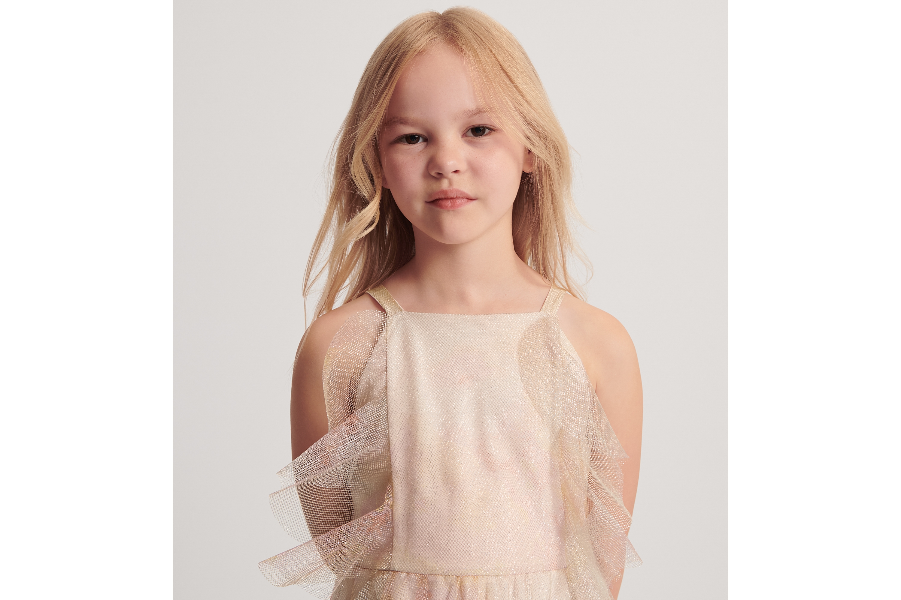 Kids' Long Dress Metallic Multicolor Tulle | DIOR