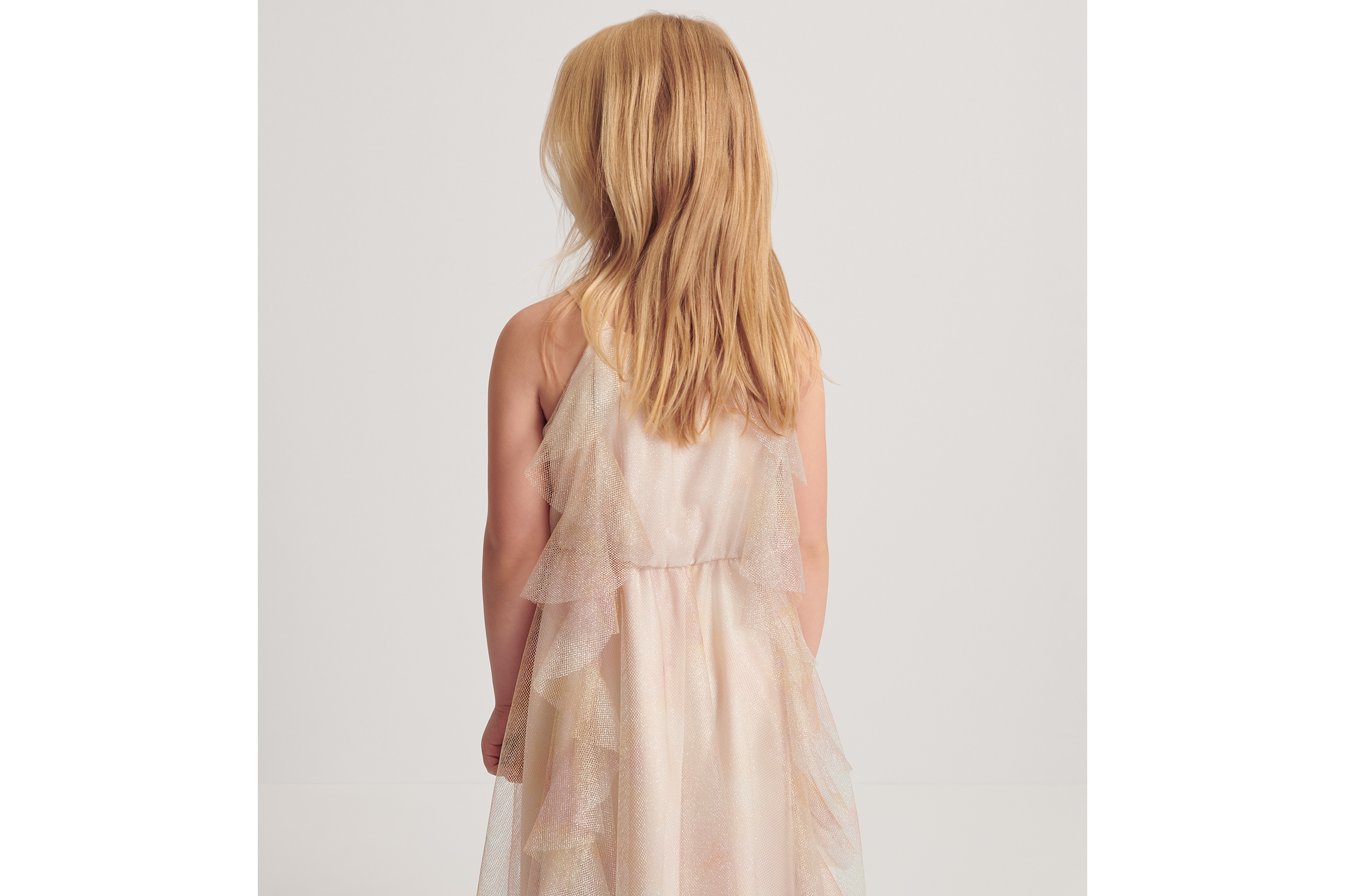 Robe longue enfant Tulle multicolore métallisé | DIOR