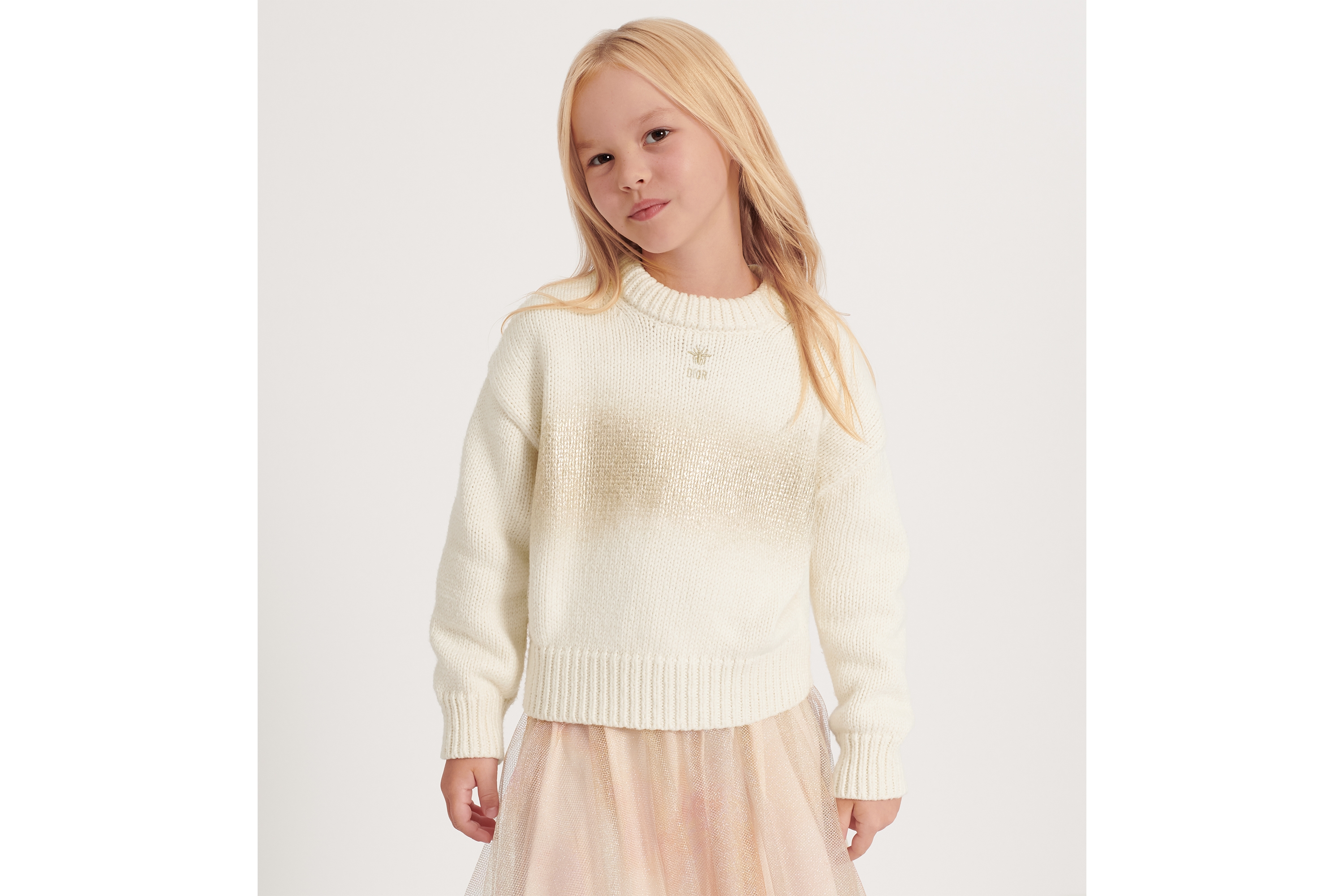 Pull enfant Maille de coton ivoire | DIOR