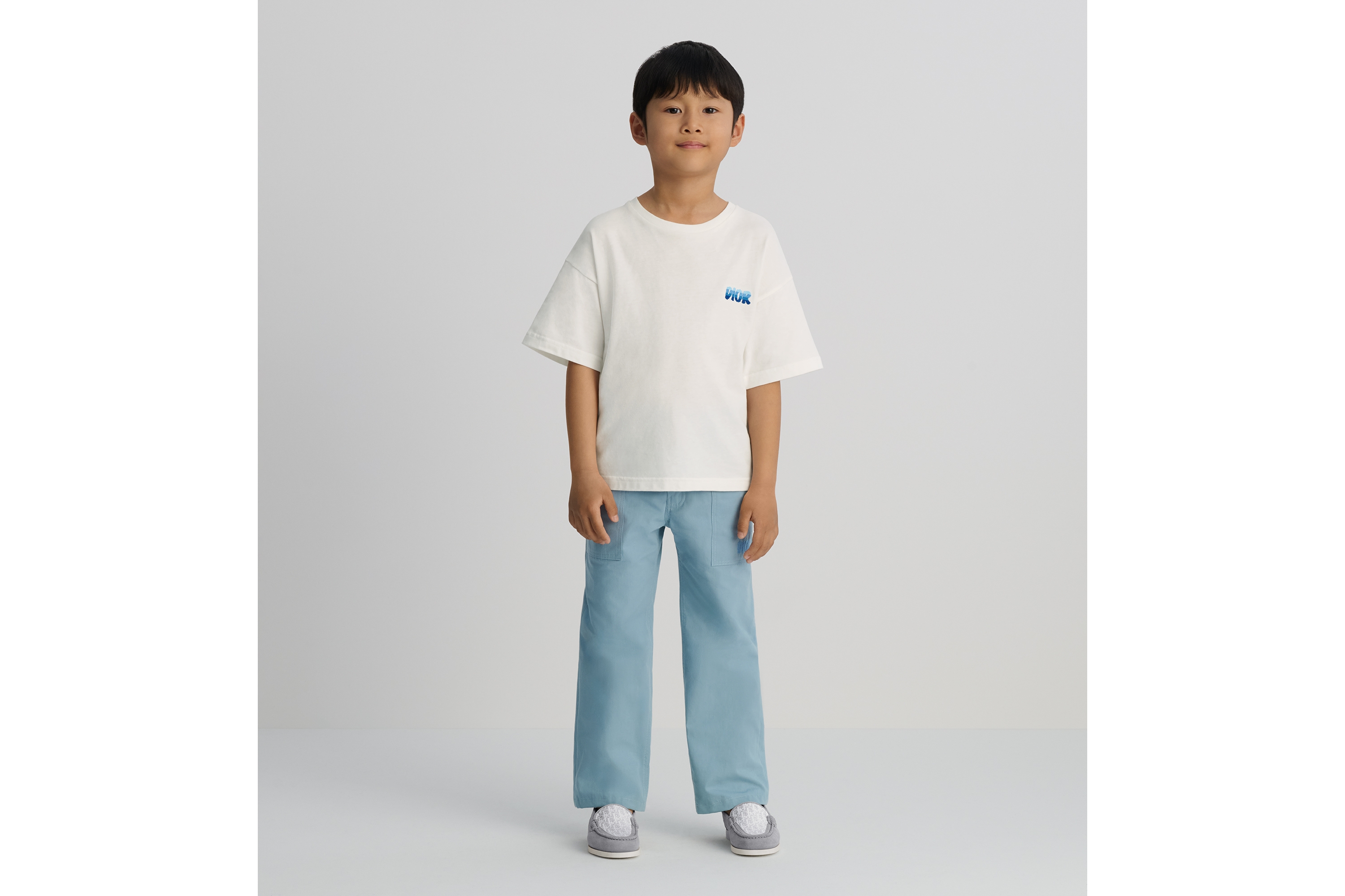 Kids' Pants Gray-Blue Cotton | DIOR