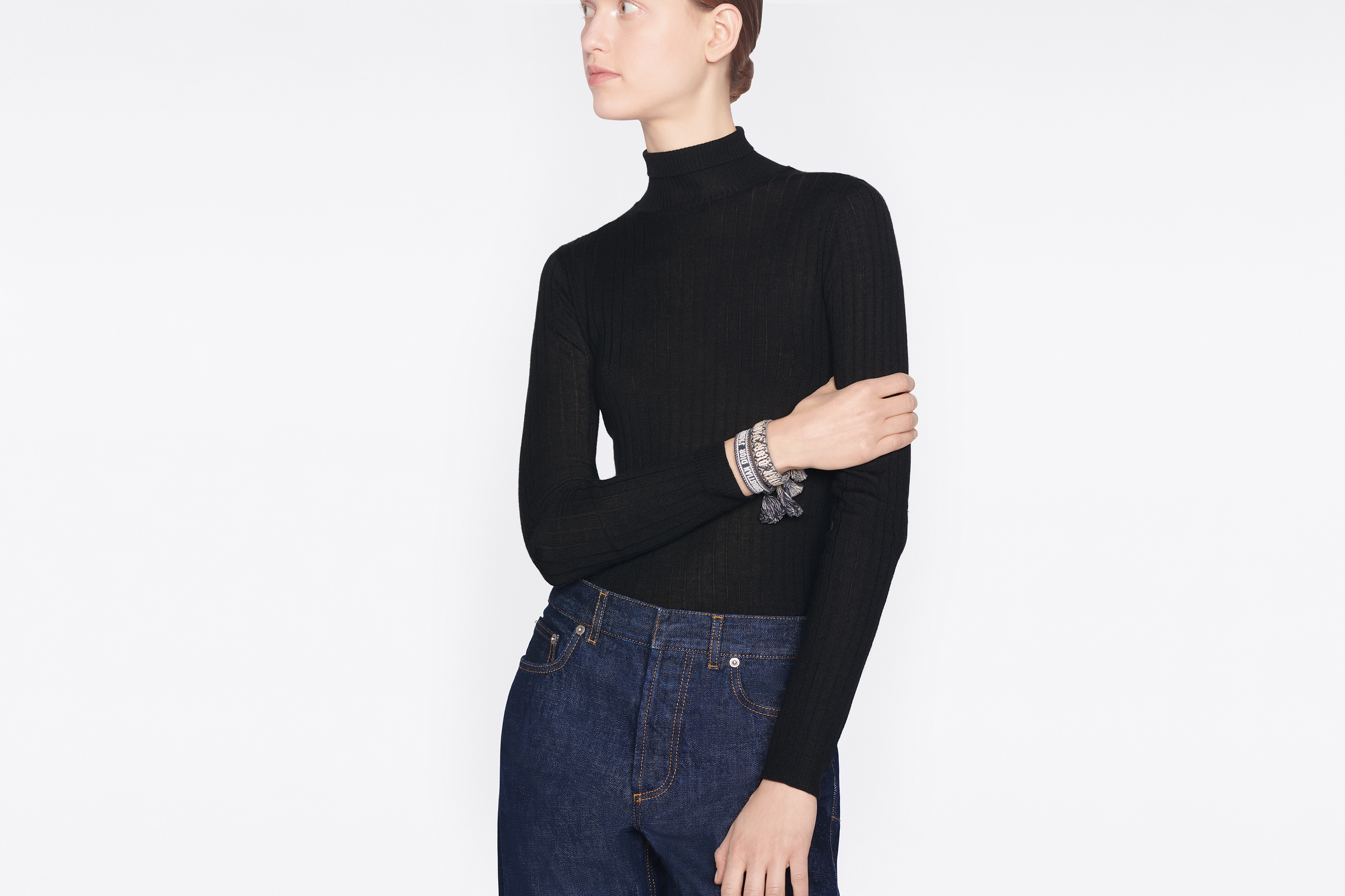 Christian Dior Bracelet Set Navy Blue Dior Oblique Cotton | DIOR