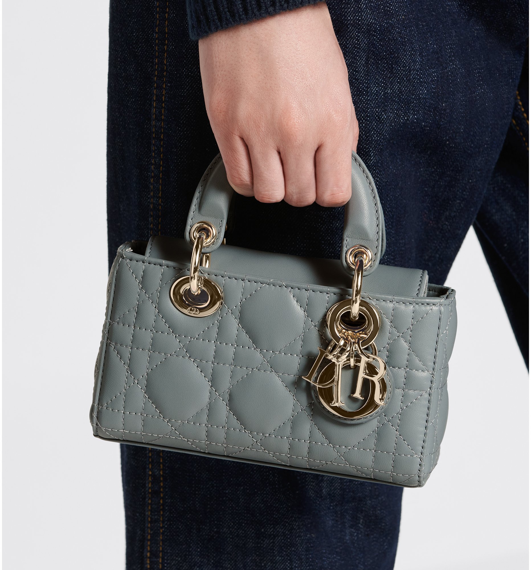 Lady D-Joy Micro Bag Cloud Blue Cannage Lambskin | DIOR