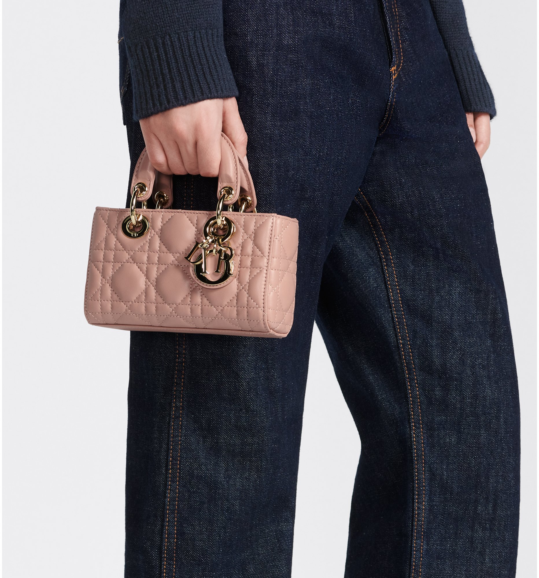 Lady D-Joy Micro Bag Rose des Vents Cannage Lambskin | DIOR