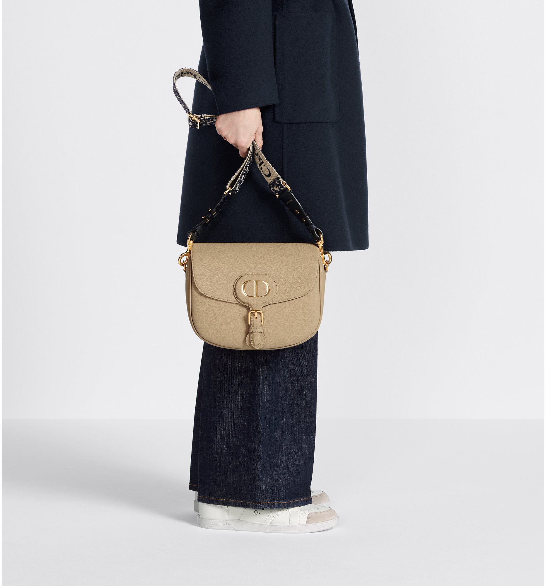 Borsa grande Dior Bobby Pelle di vitello granulata color corda con ...