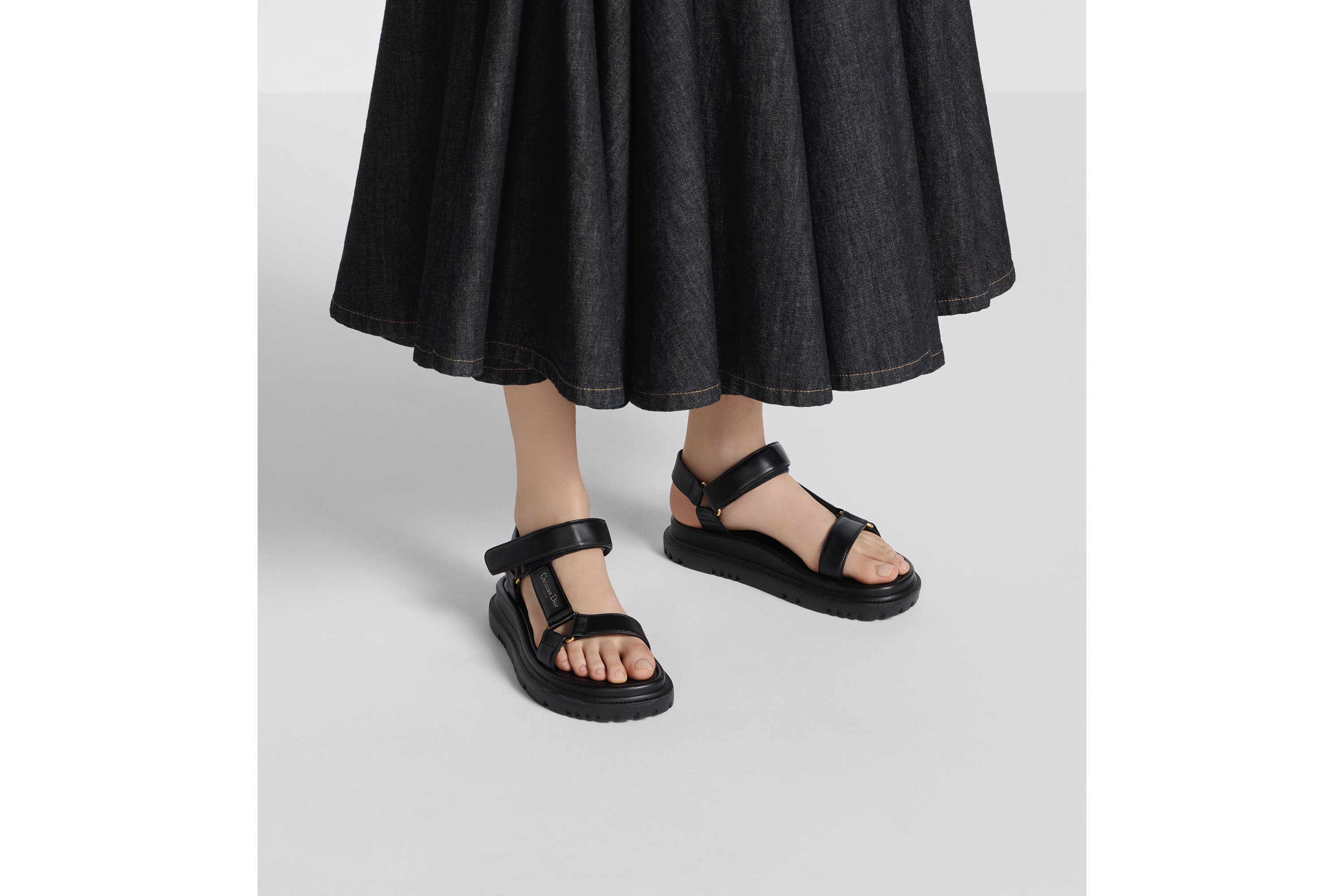 D-Wave Sandal Black Lambskin | DIOR