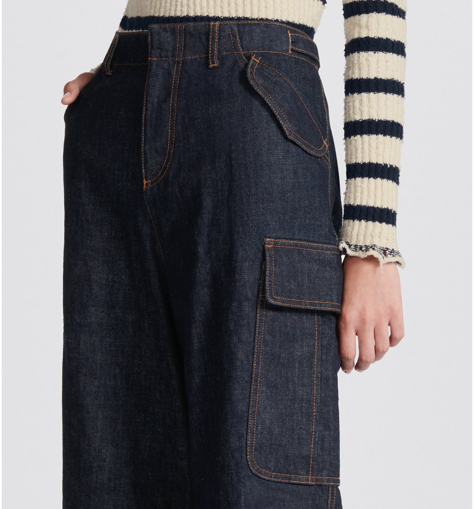 Vaqueros cargo Dior 8, D02 Denim de algodón azul oscuro | DIOR